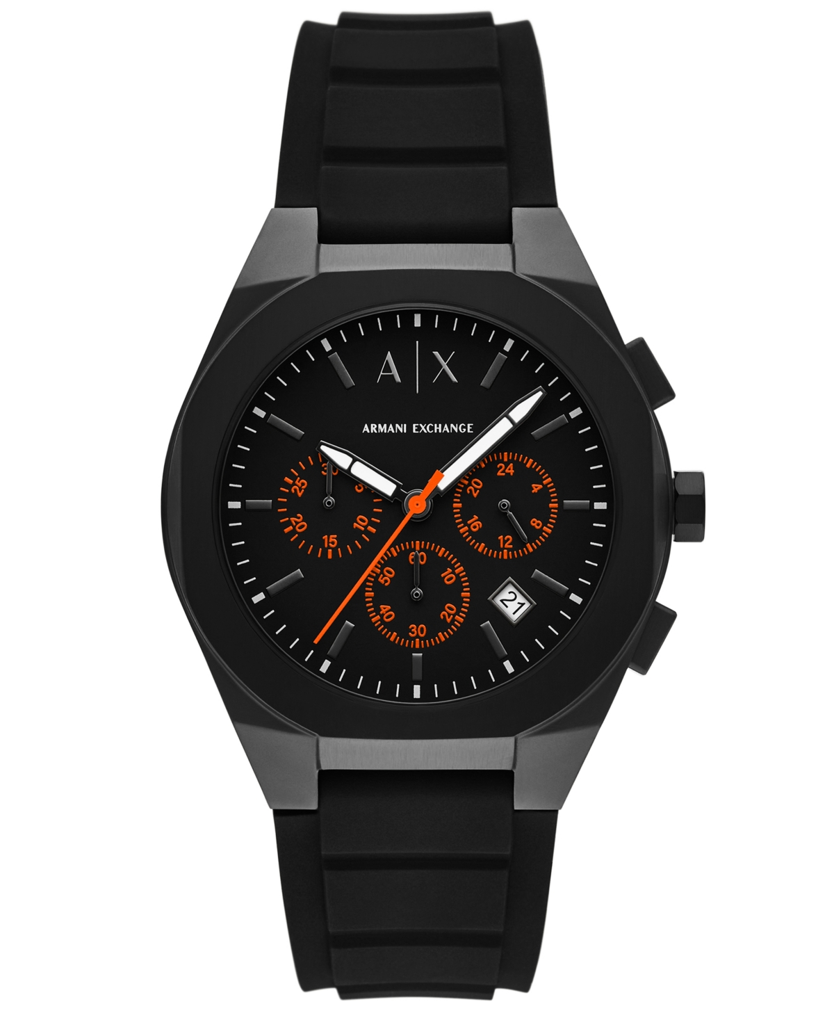 Click here for Armani Exchange Mens Sync Chronograph Black Silico... prices