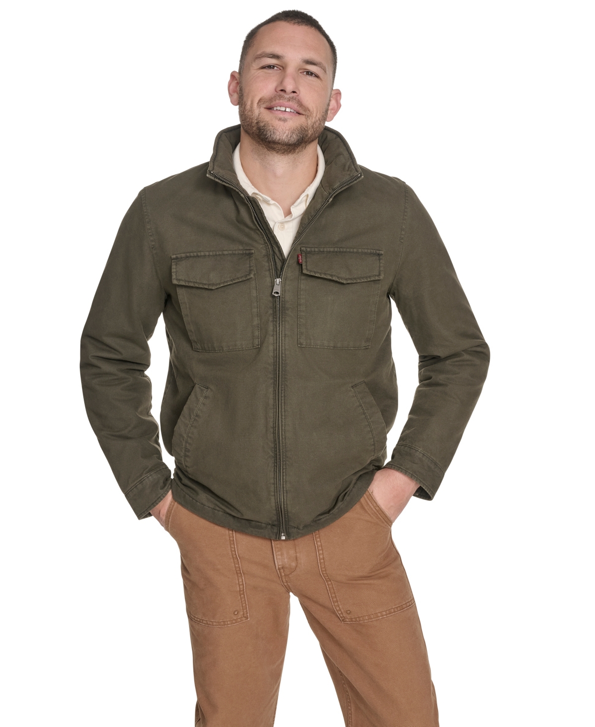 Click here for Levis Mens Cotton Military Jacket - Olive prices
