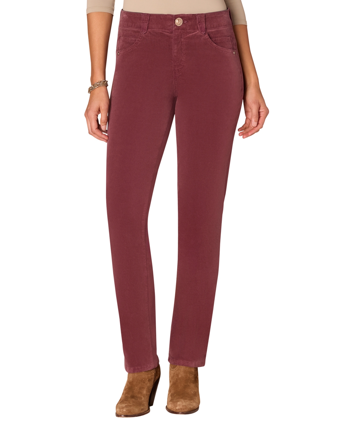 Click here for Democracy Petite Absolution Corduroy Straight-Leg... prices