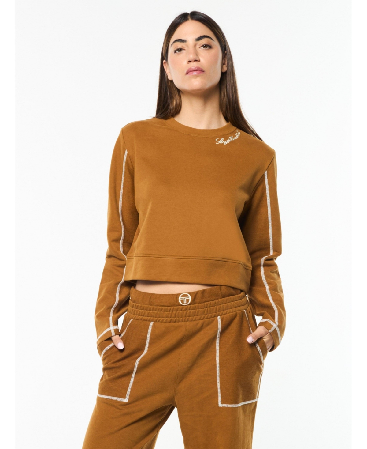 Click here for Sergio Tacchini Womens Greta-crewneck - Bronze bro... prices