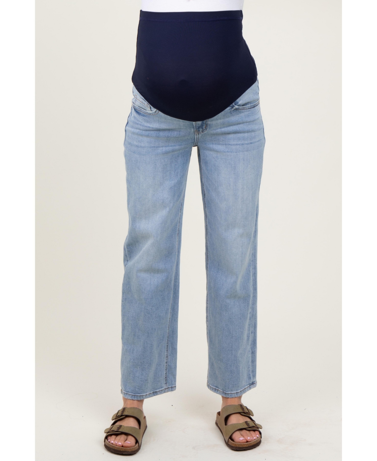 Click here for Pinkblush Maternity Blue Straight Leg Ankle Jeans... prices