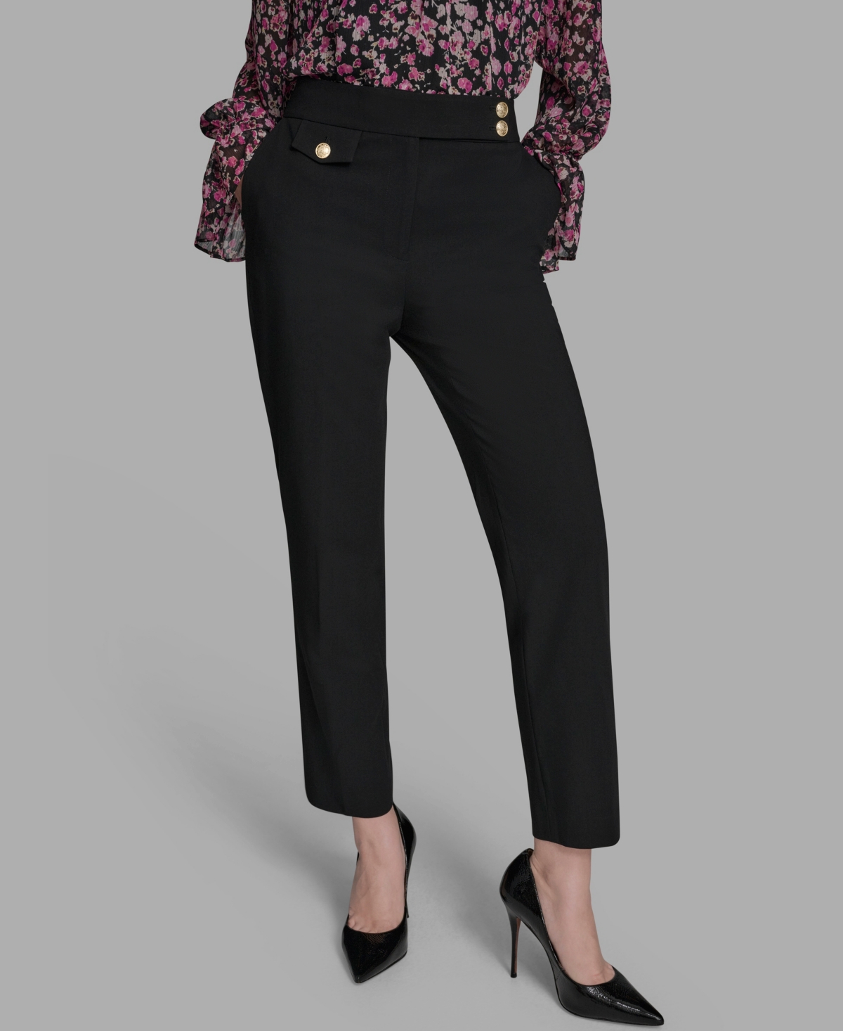 Click here for Bcbg Womens Flat Front Two Button Tab Mid Rise Pan... prices