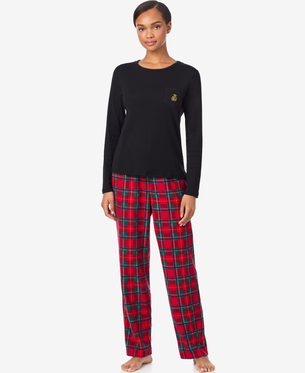 Click here for Lauren Ralph Lauren Womens Long Sleeve Pajama Set... prices