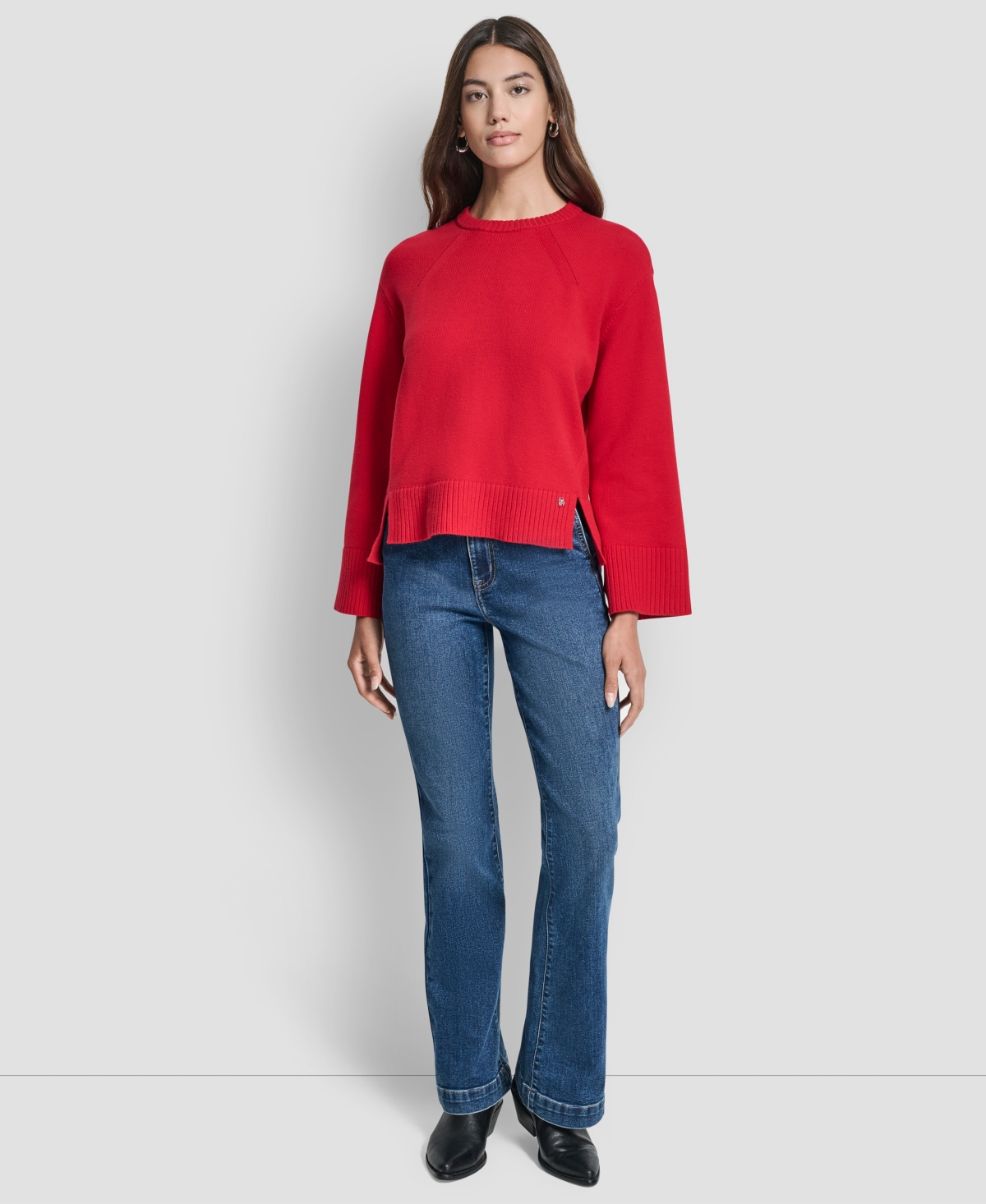Click here for Dkny Jeans Womens High Low Hem Sweater - City Crim... prices