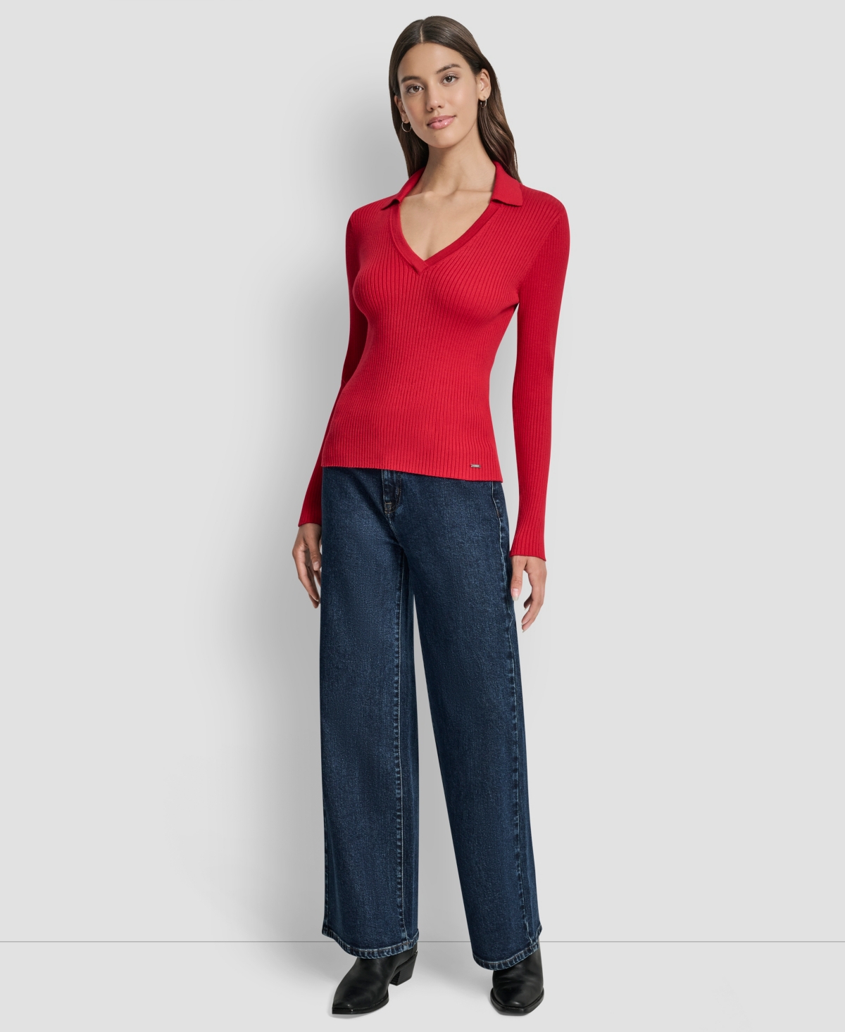 Click here for Dkny Jeans Womens Ribbed Long Sleeve Sweater - Cit... prices