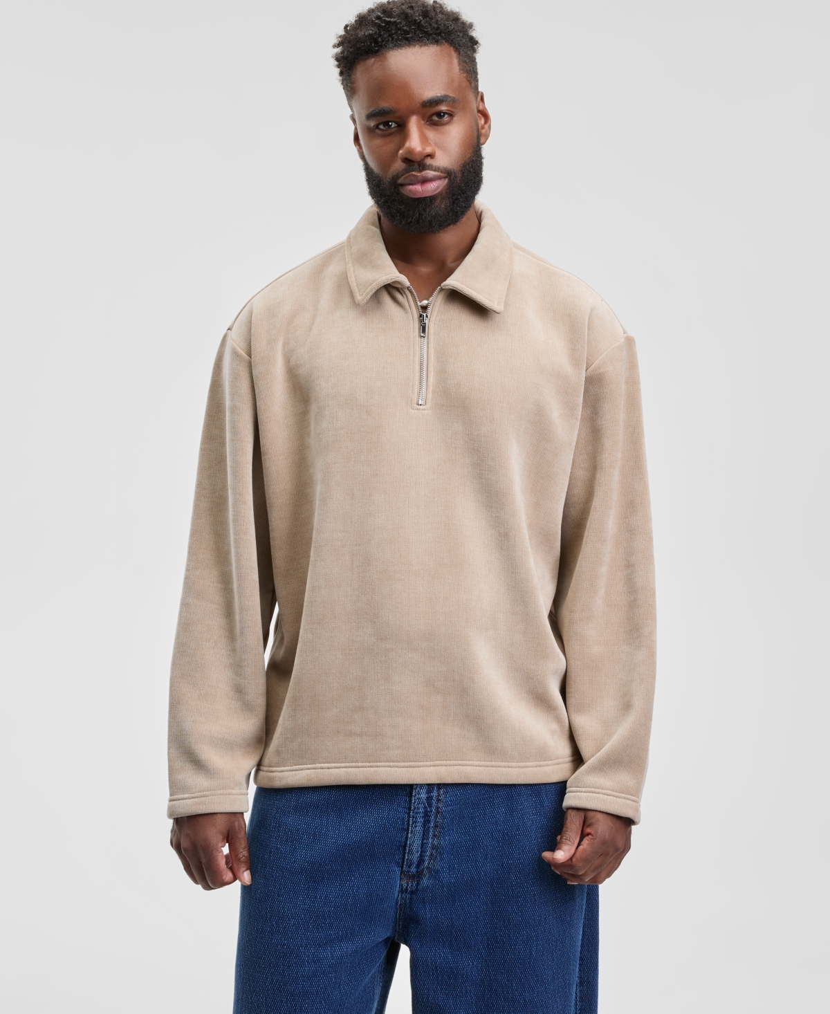 Click here for Mode of One Mens Relaxed Fit Plush Long Sleeve Qua... prices