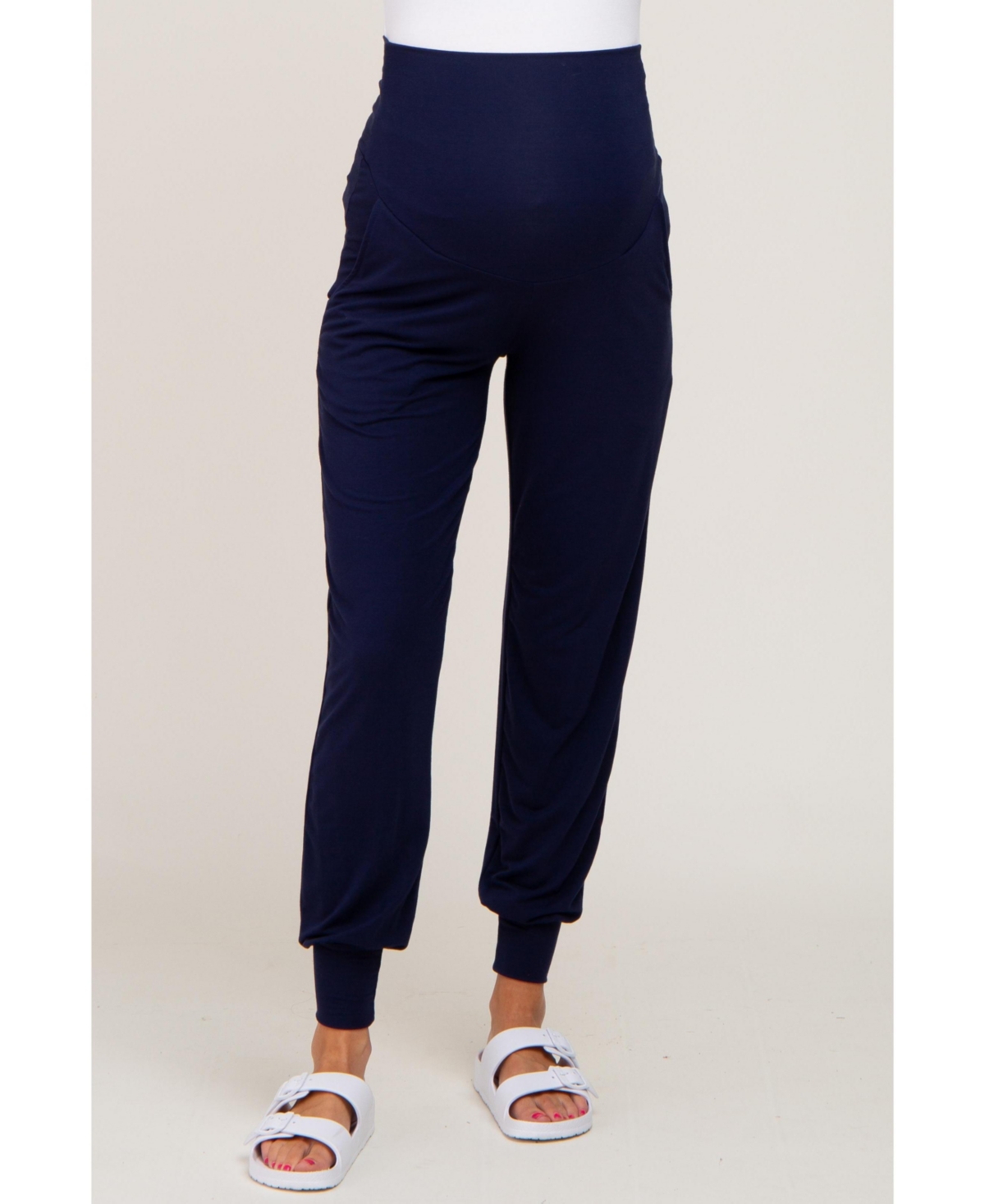 Click here for Pinkblush Maternity Navy Blue Band Jogger Pants -... prices