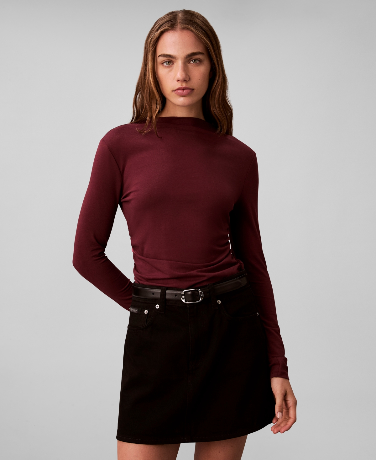Click here for Calvin Klein Womens Slim Long Sleeve Mock Neck Top... prices