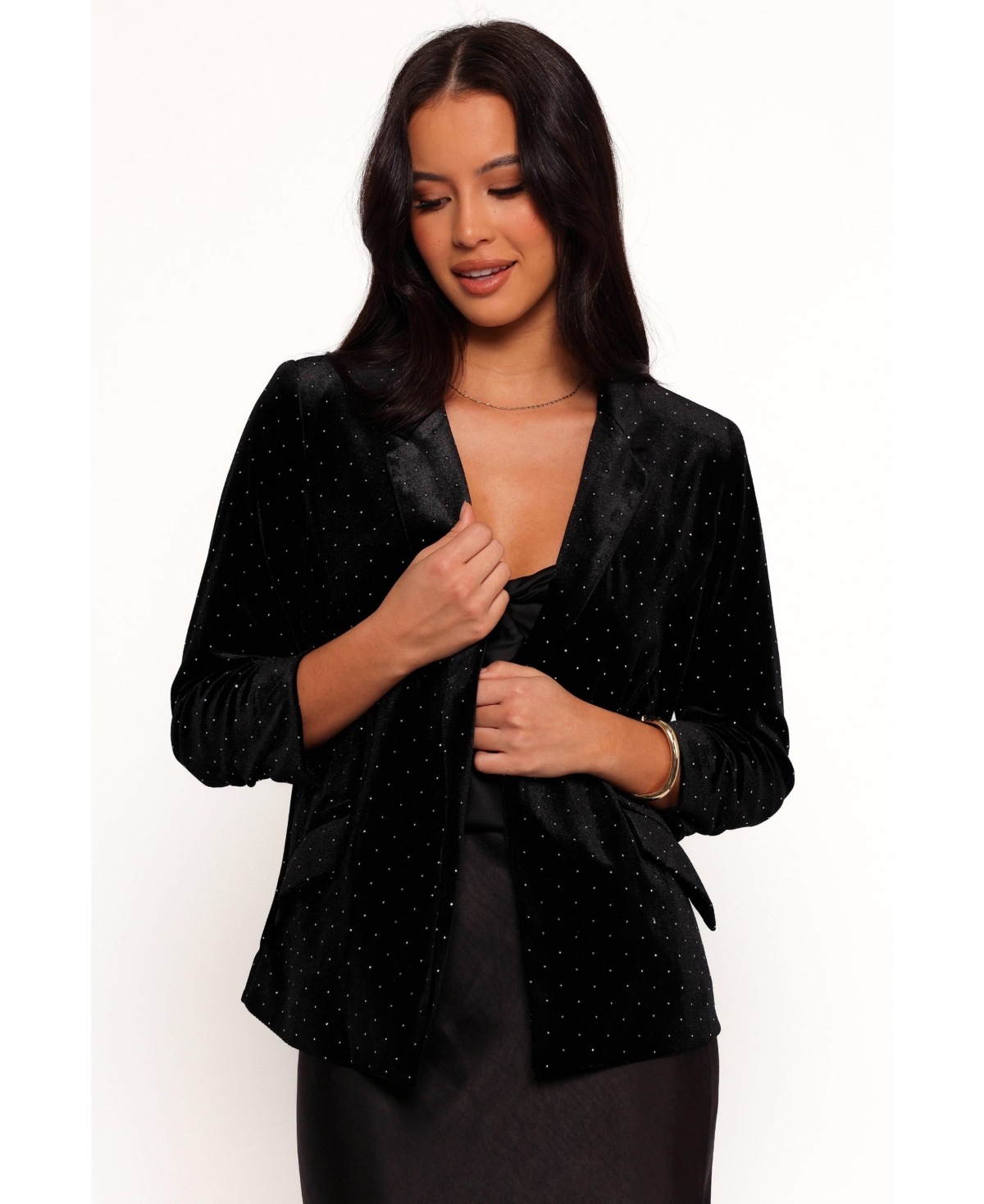 Click here for Petal and Pup Womens Inka All Over Rhinestone Velv... prices