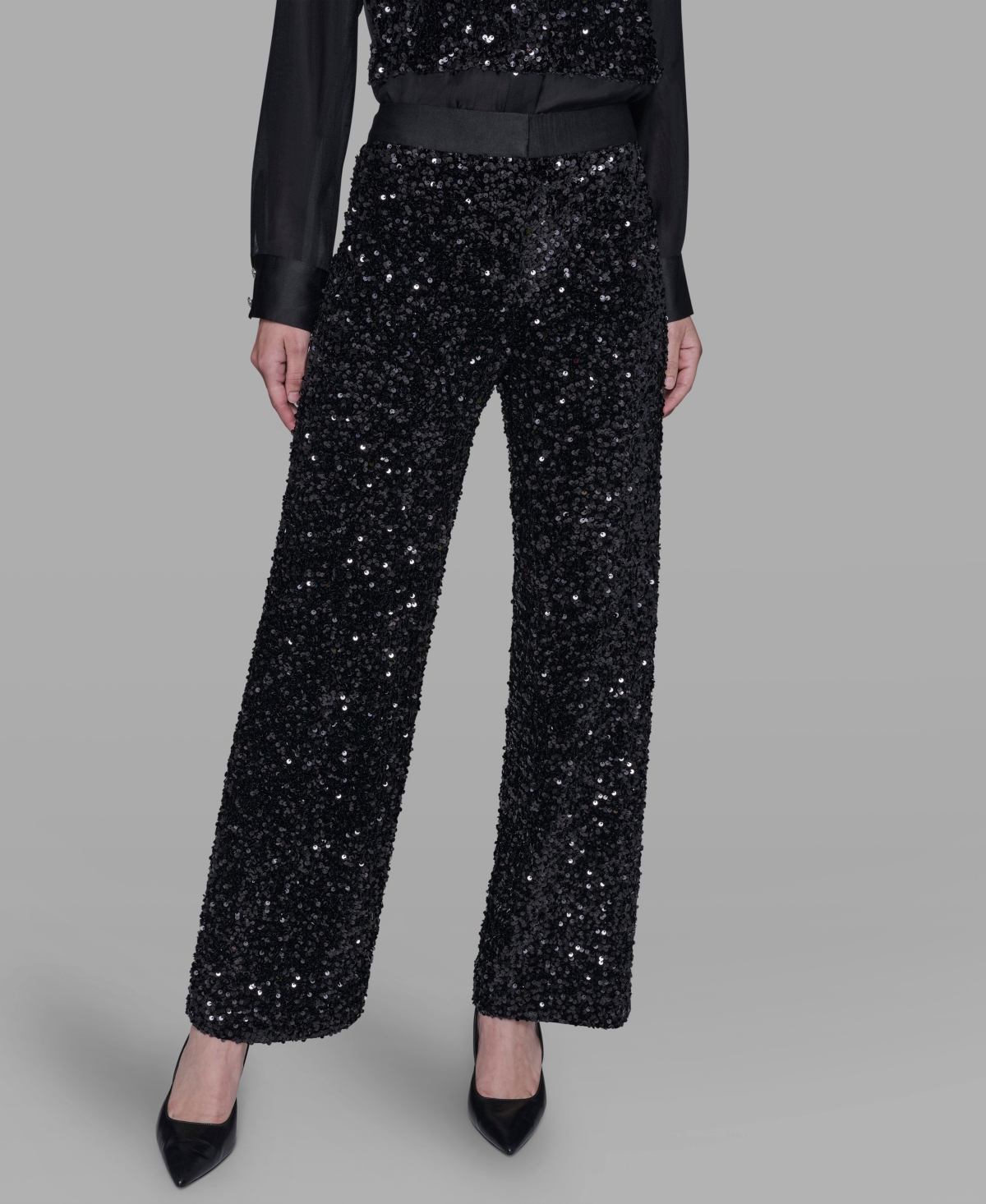 Click here for Karl Lagerfeld Paris Womens Sequin Detail Pants -... prices