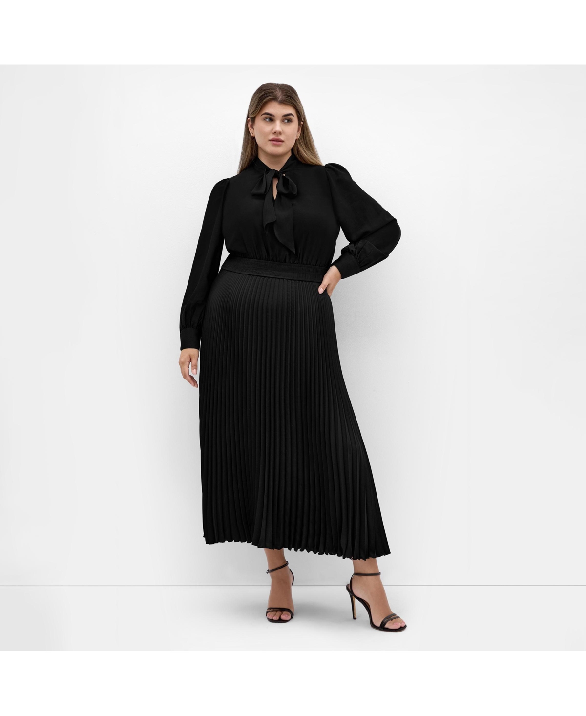 Click here for City Chic Womens Marily Pleat Midi Dress - Black prices