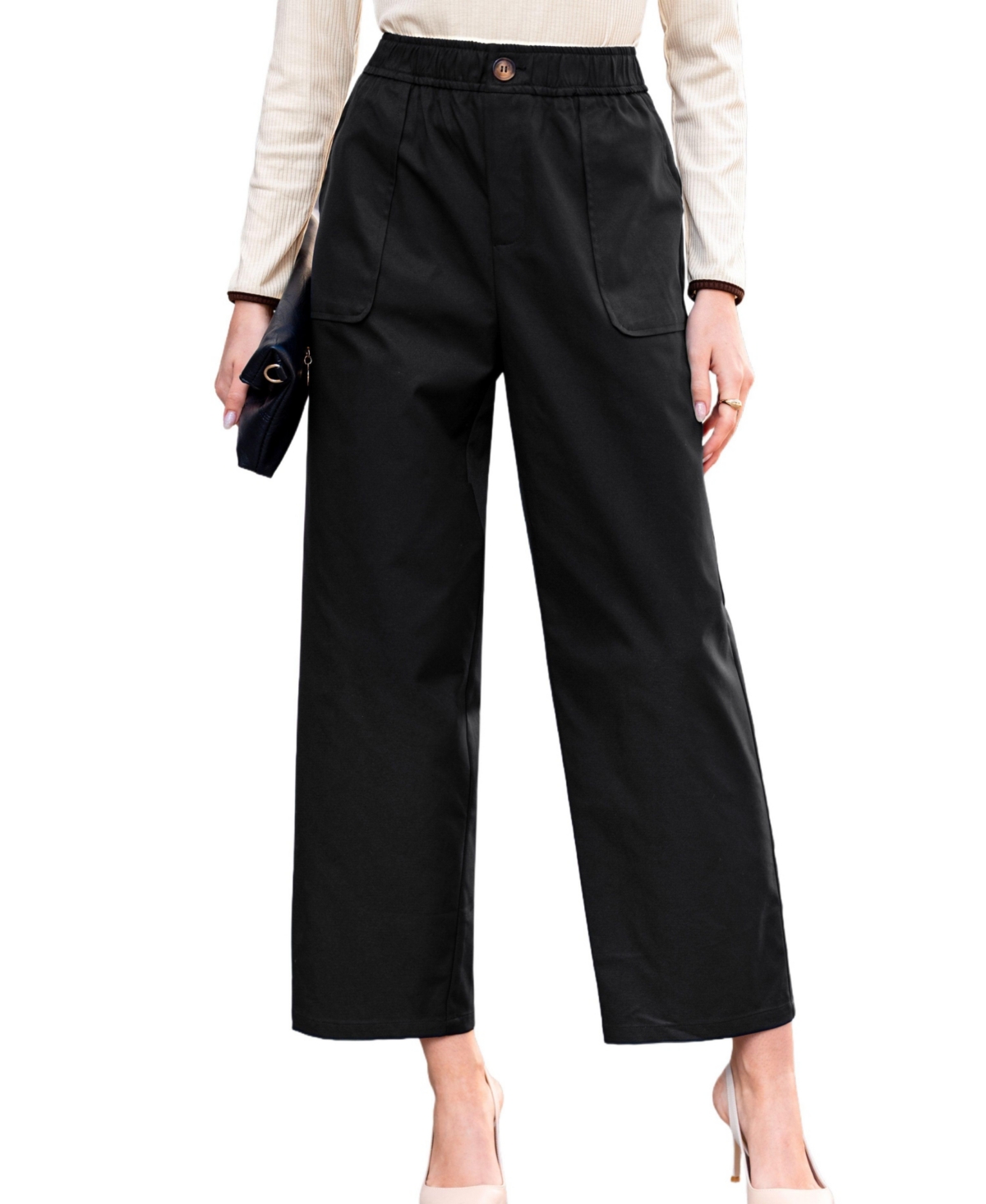 Click here for Cupshe Womens All Day Every Day Black Pants - Blac... prices