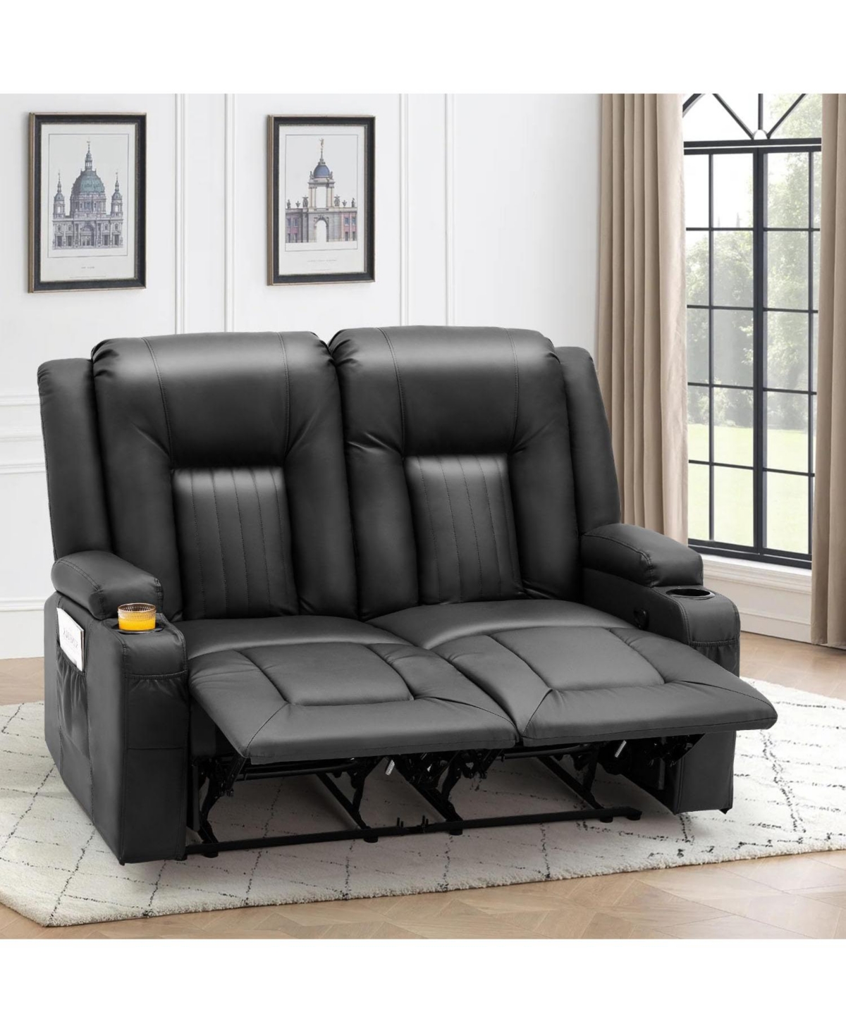 Click here for Aecojoy Loveseat Recliner with Cup Holders&Side Po... prices