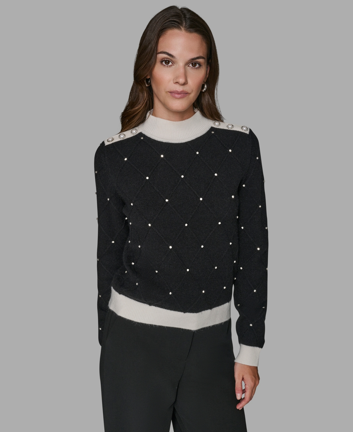 Click here for Karl Lagerfeld Paris Womens Mock Neck Long Sleeve... prices