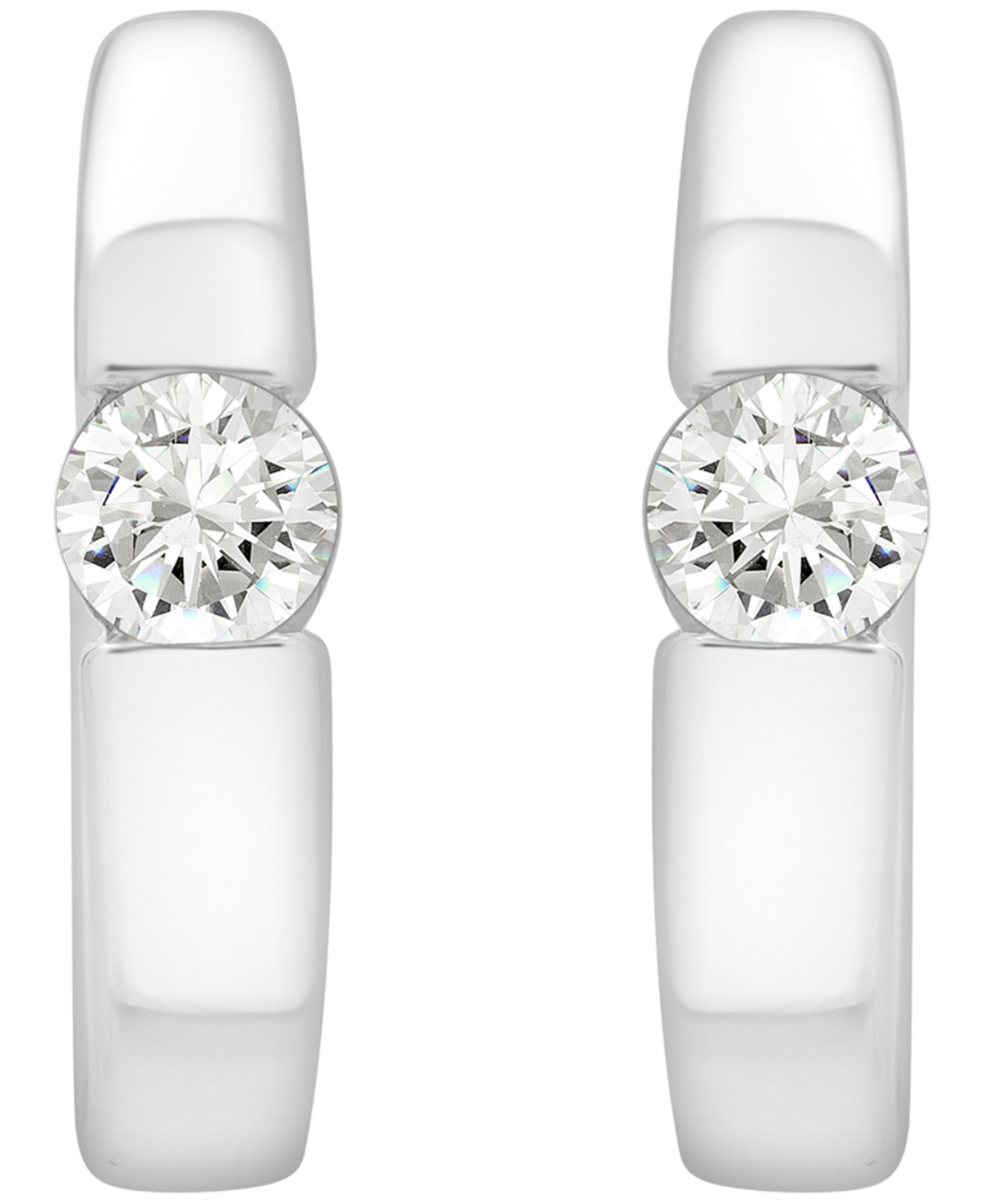 Click here for Macys Diamond Hoop Earrings (1/4 ct. t. w.) in Ste... prices