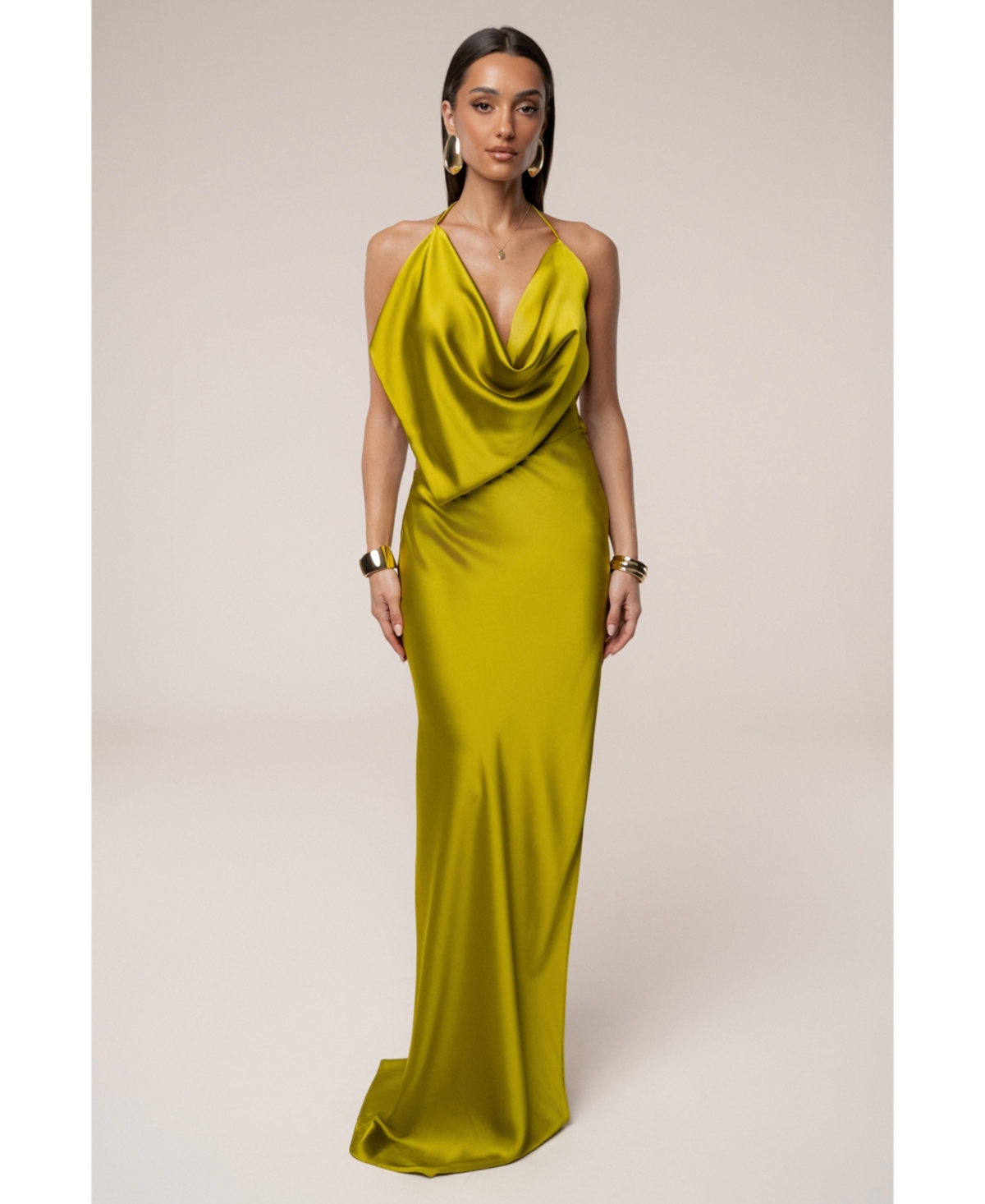 Click here for Jluxlabel Womens Delmara Cowl Maxi Dress - Green prices