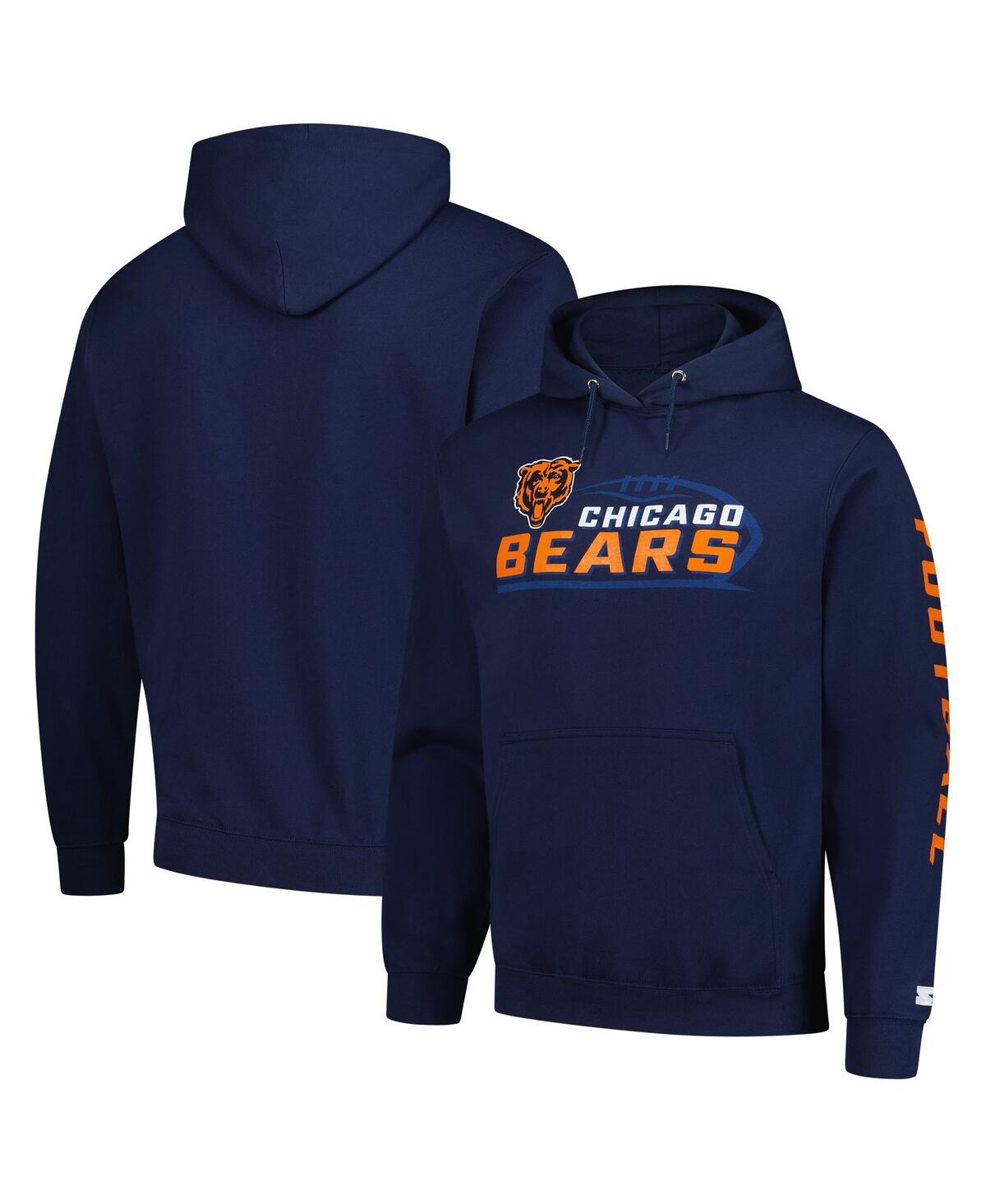Click here for Starter Mens Navy Chicago Bears Pullover Hoodie -... prices
