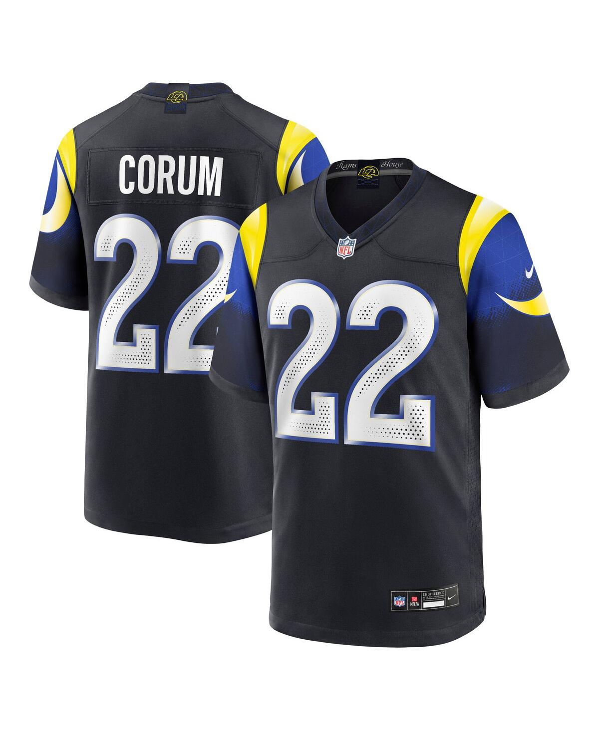 Click here for Nike Mens Blake Corum Midnight Blue Los Angeles Ra... prices