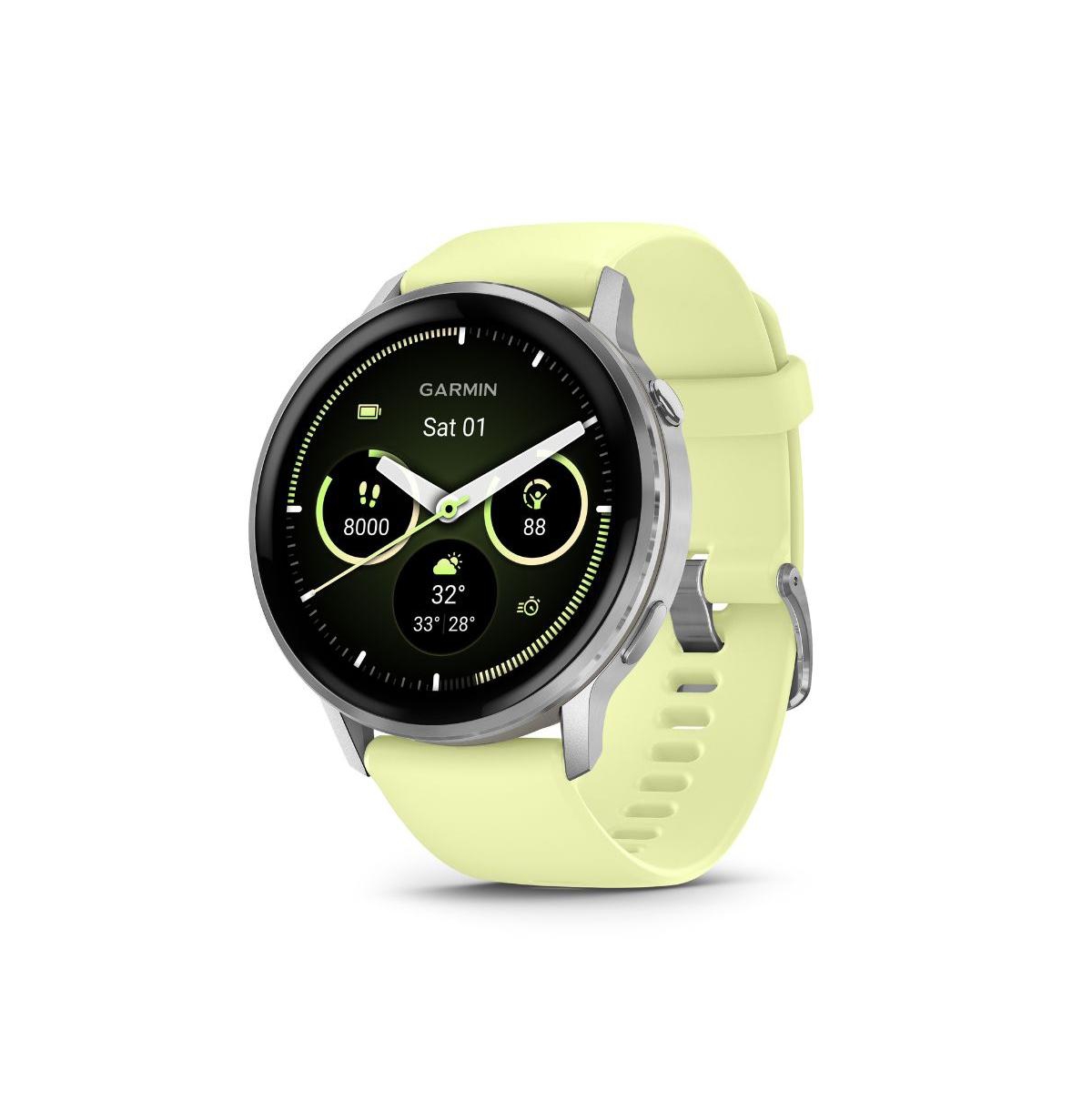 Click here for Garmin - Venu 4 Smartwatch 45mm - Silver with citr... prices