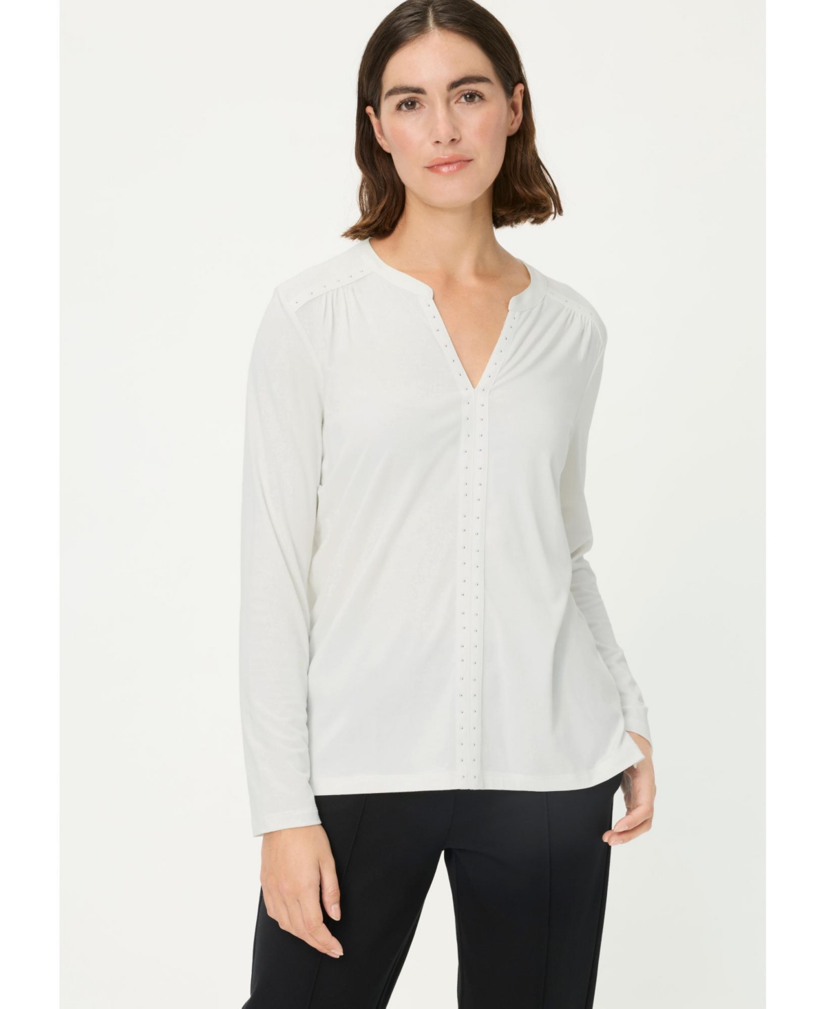 Click here for Olsen Womens Embellished T-Shirt - Off white prices