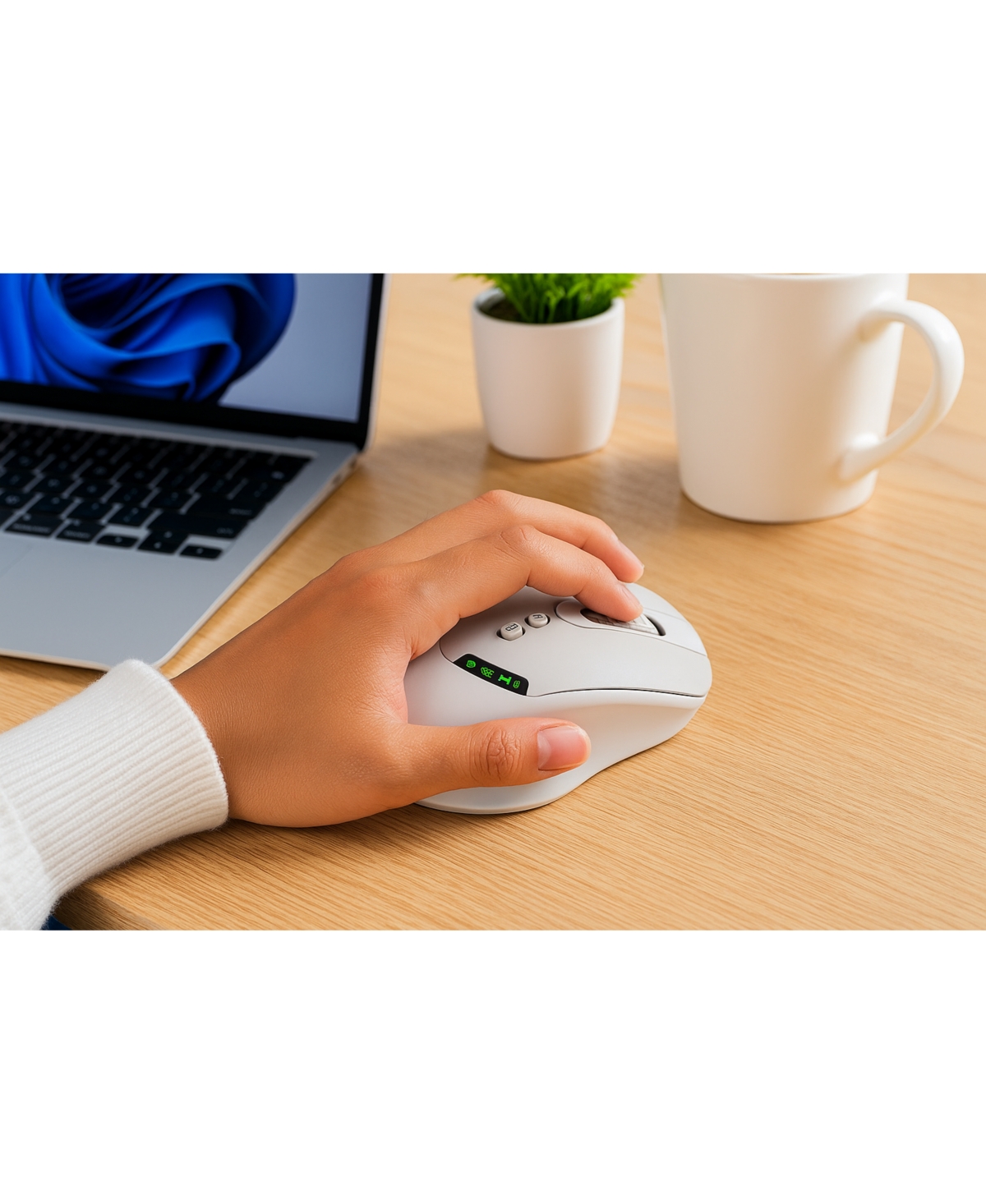 Click here for 2.4G+Bt Dual Mode Wireless Mouse - White prices
