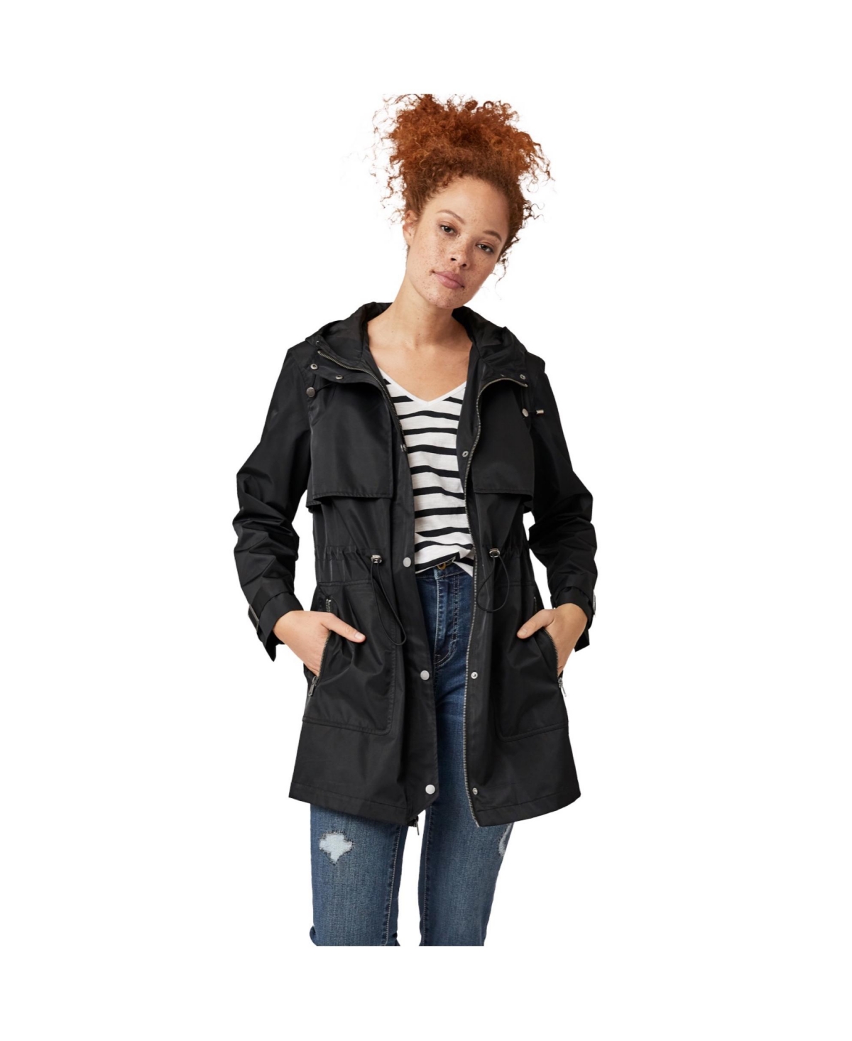 Click here for ellos Womens Hooded Anorak Jacket - Black prices