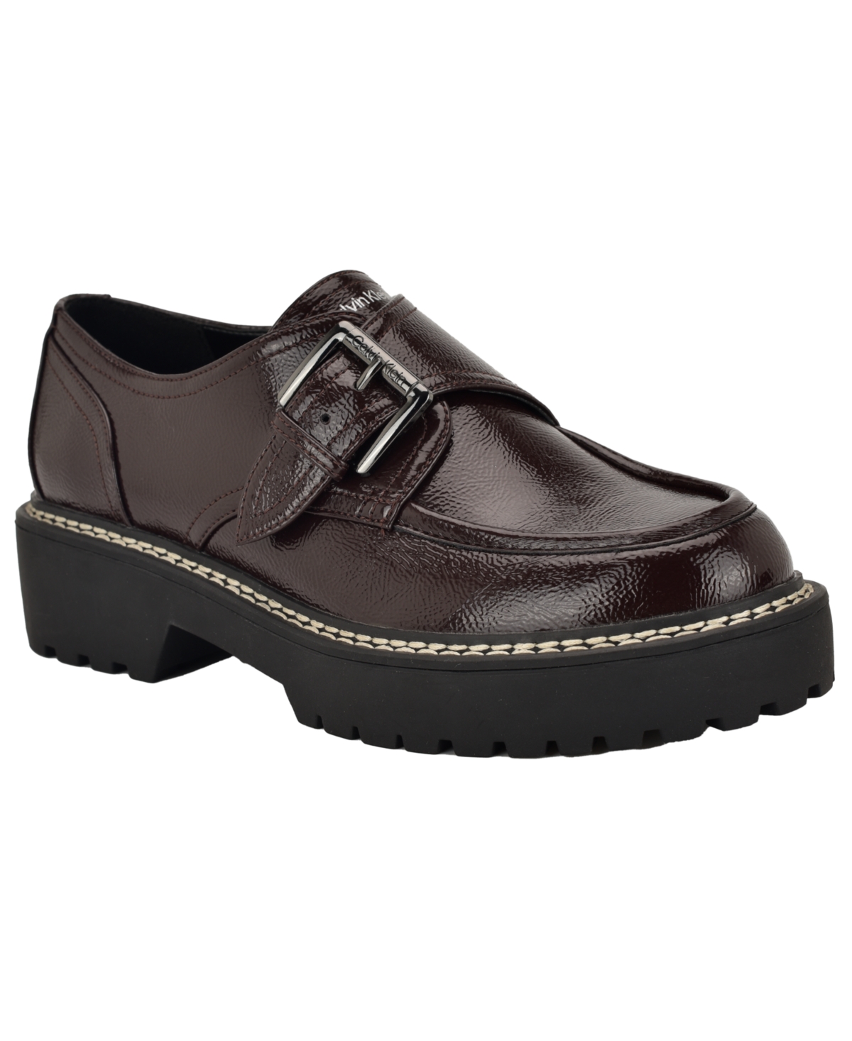 Click here for Calvin Klein Womens Saundee Lug Sole Loafers - Dar... prices