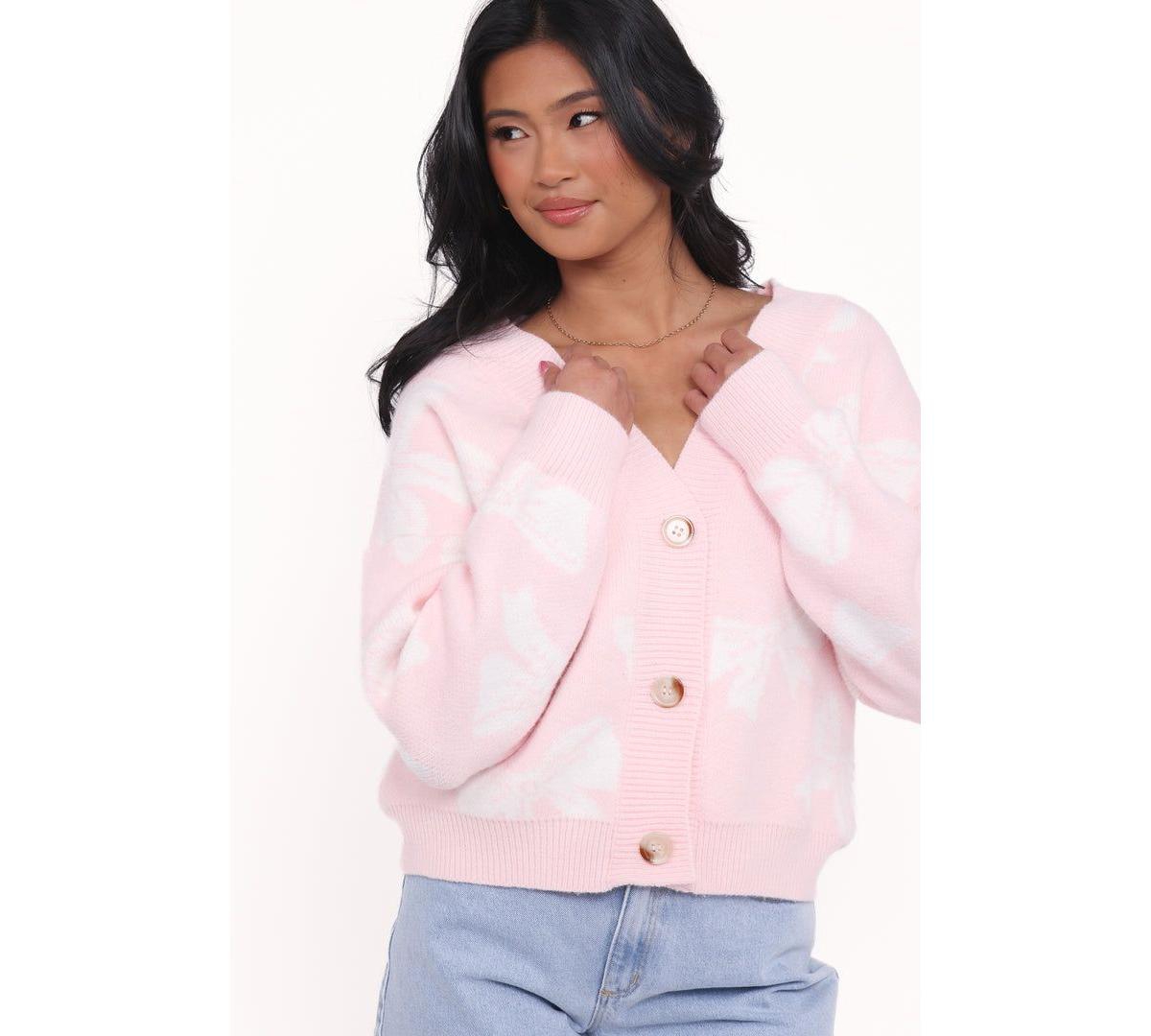Click here for Petal and Pup Womens Wrenn Bow Knit Cardigan - Sof... prices