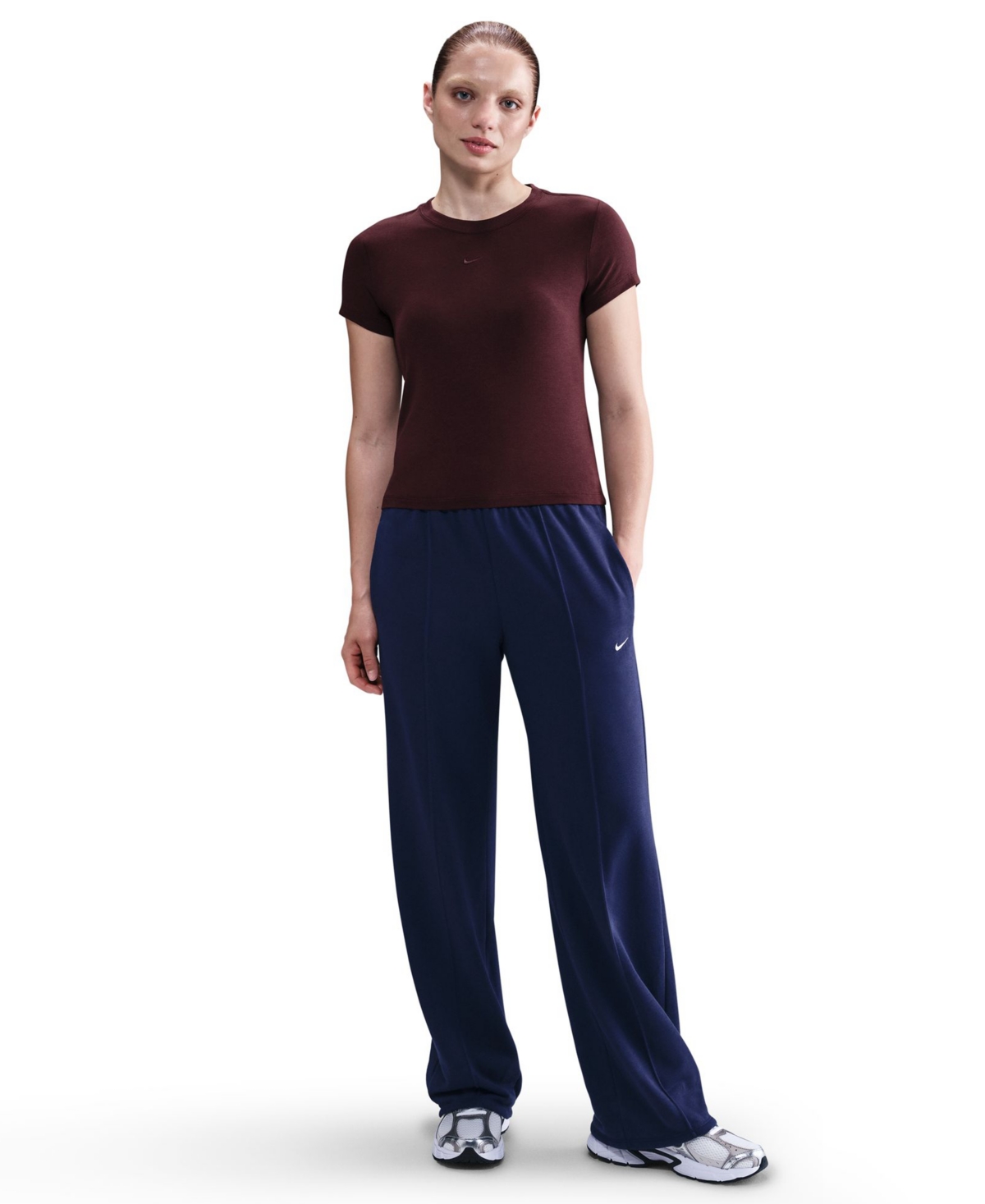 Click here for Nike Womens Sportswear Chill Knit T-Shirt - Burgun... prices