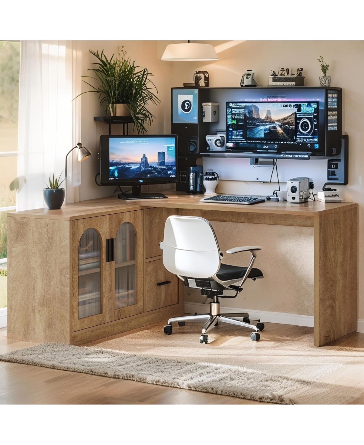 Click here for Tribesigns L-Shaped Gaming Desk with Storage Drawe... prices