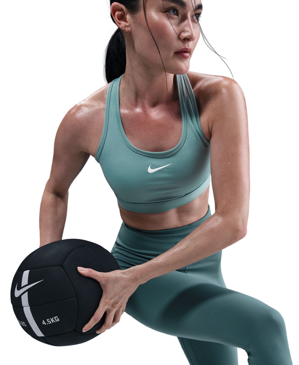 Click here for Nike Womens Swoosh Padded Sports Bra - Cannon/whit... prices