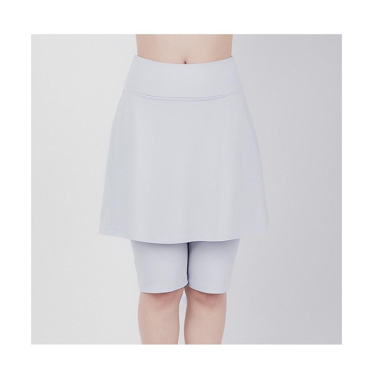 Click here for Calypsa Plus Size Midi Swim Skort - Dusty blue prices