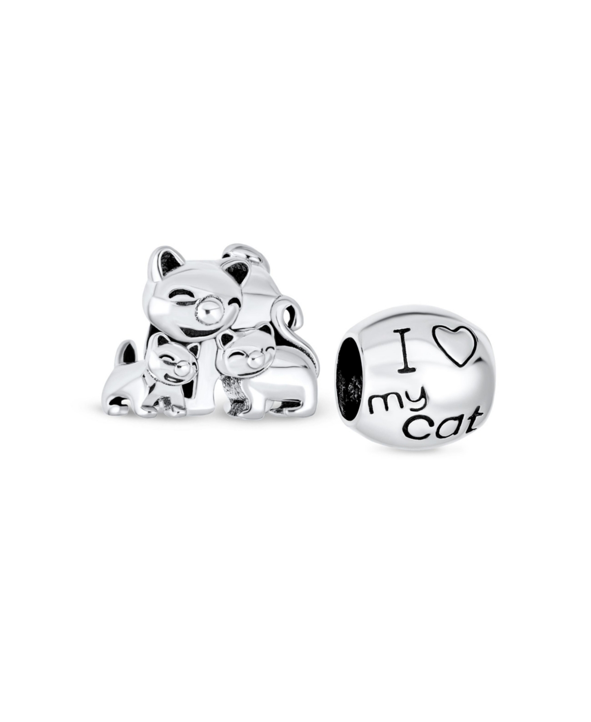 Click here for Bling Jewelry Set of 2 Mommy Cat & Kittens Family... prices
