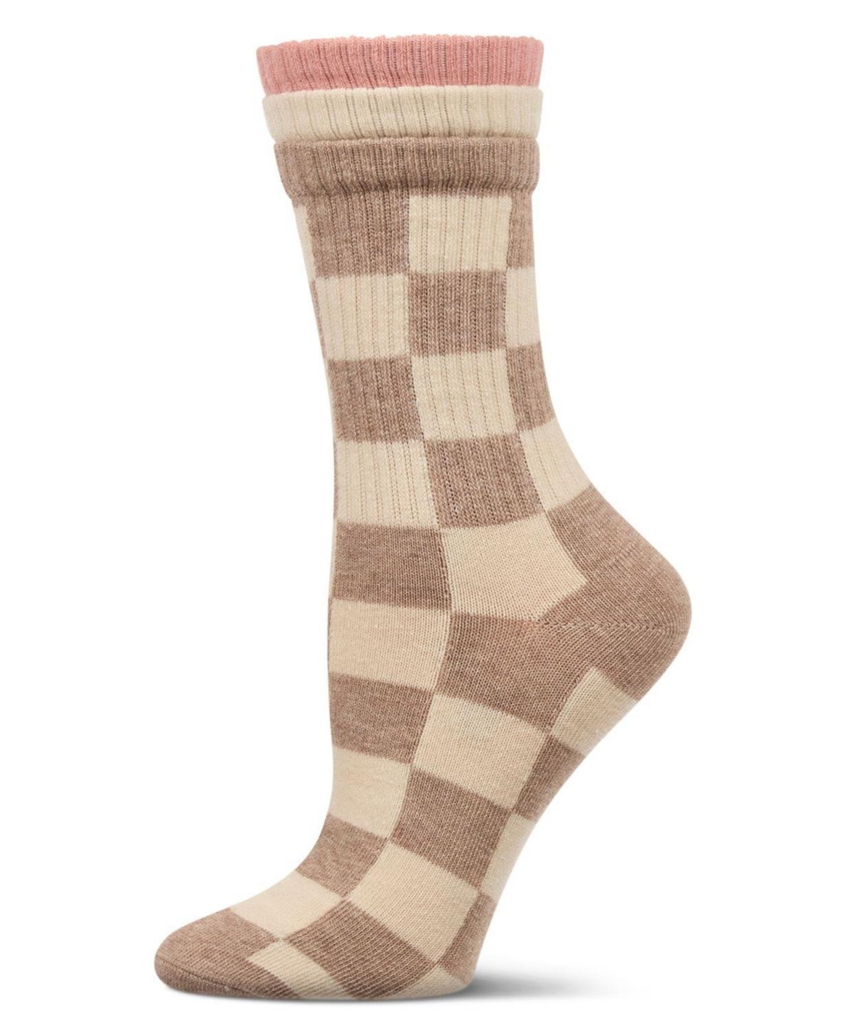 Click here for MeMoi Womens Checkmate Triple Cuff Crew Socks - Ta... prices