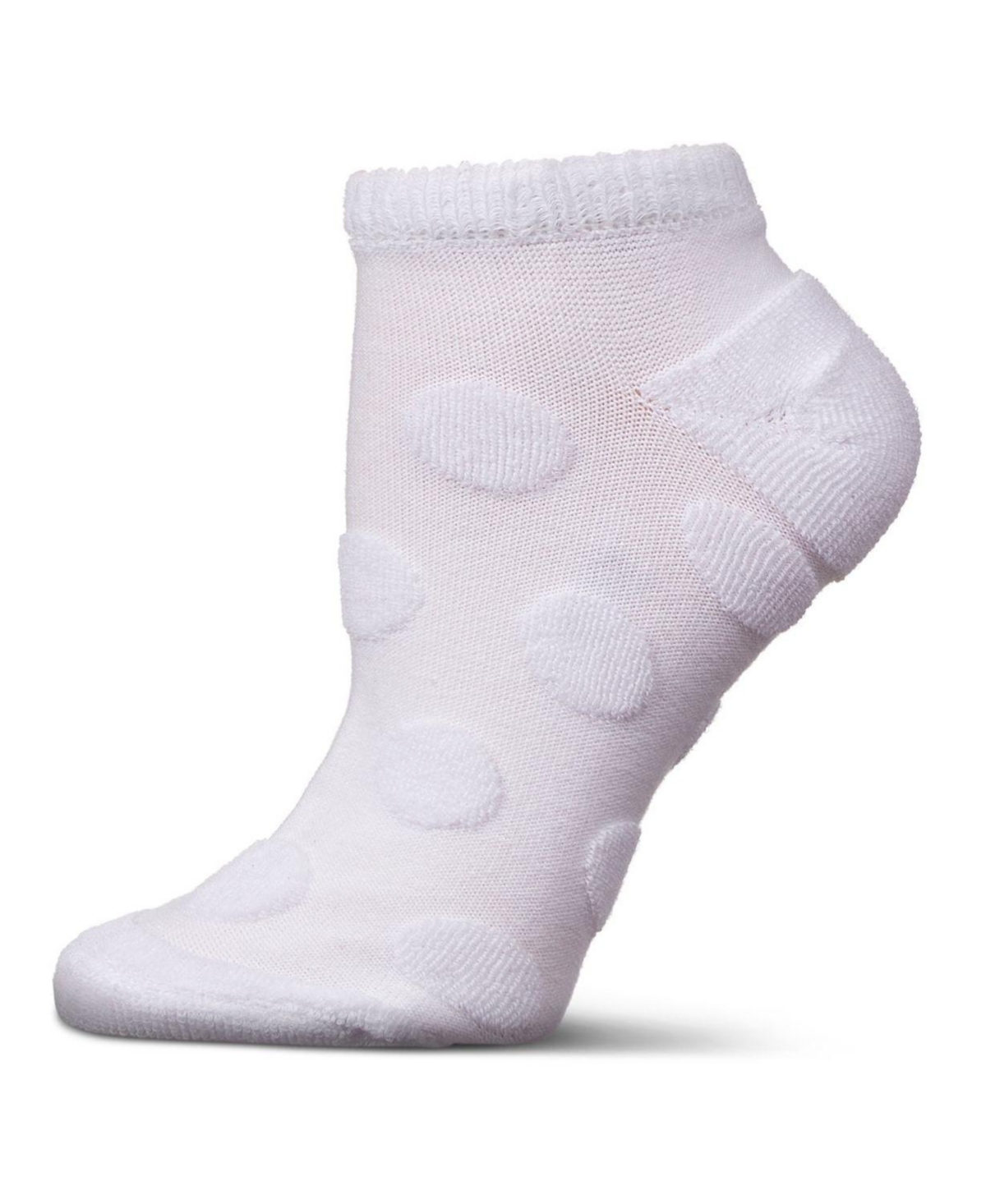 Click here for MeMoi Womens Terry Dot Low Cut Socks - White prices
