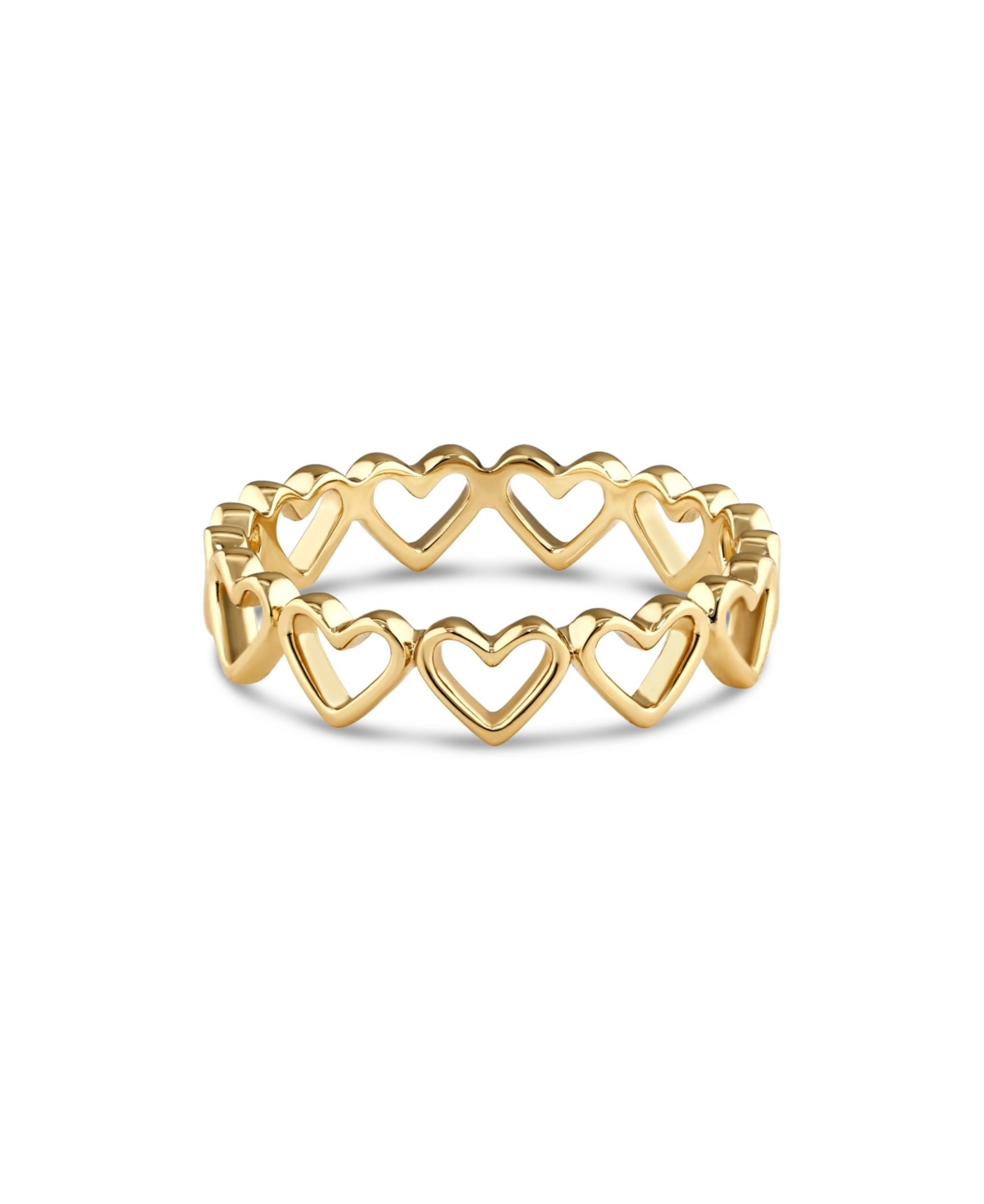 Click here for Devata Open Heart Eternity Ring in Gold Plated Ste... prices