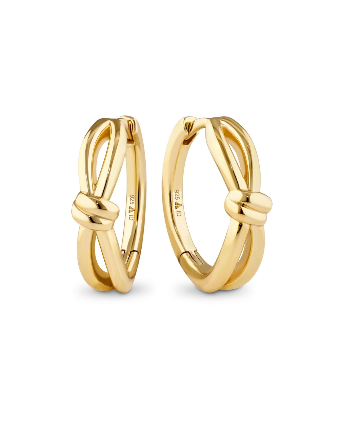 Click here for Devata Love Knot Hoop Earrings in Gold Plated Ster... prices