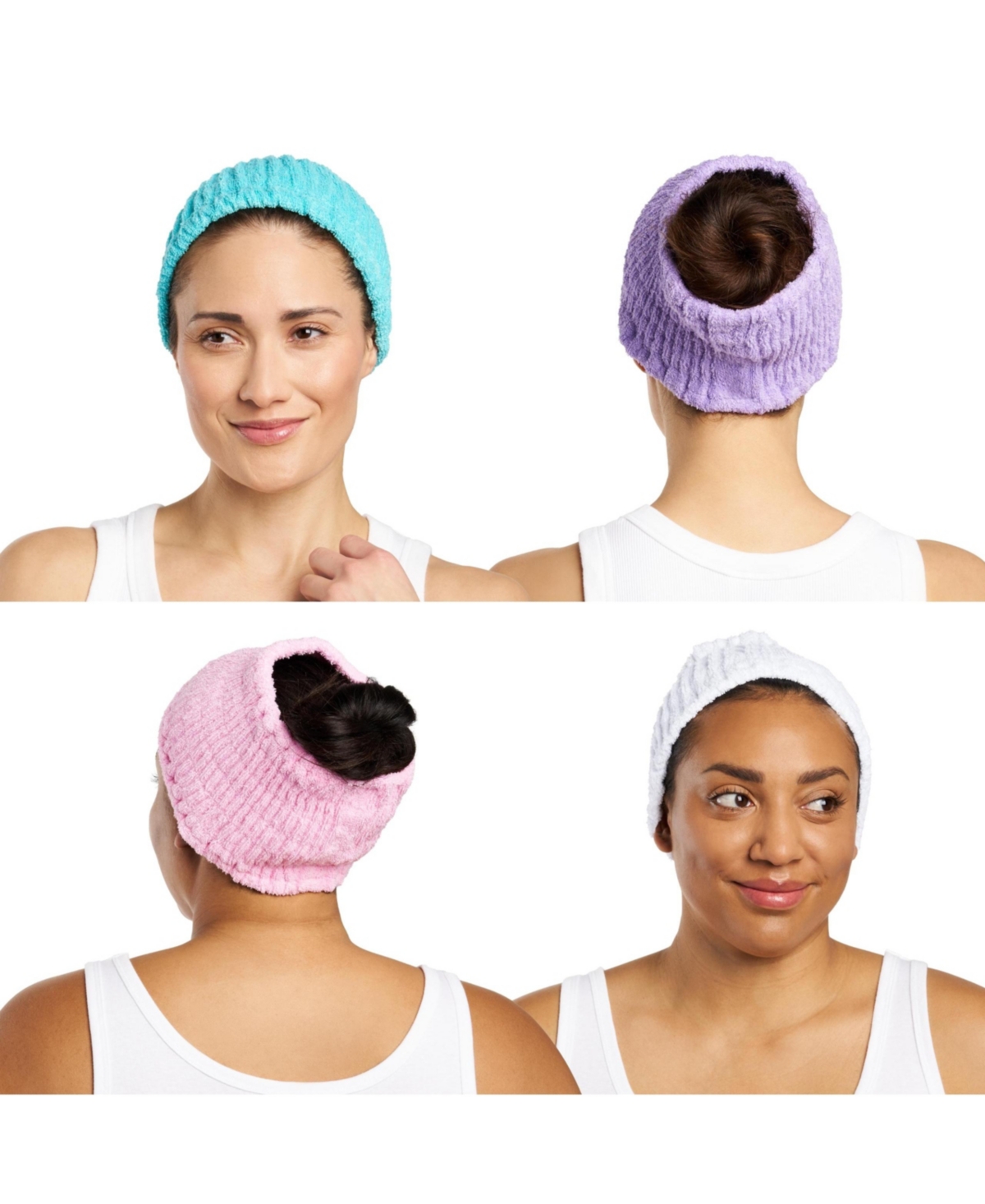Click here for Cotton Turbie Band 4 Pack (Classics) - White  lave... prices