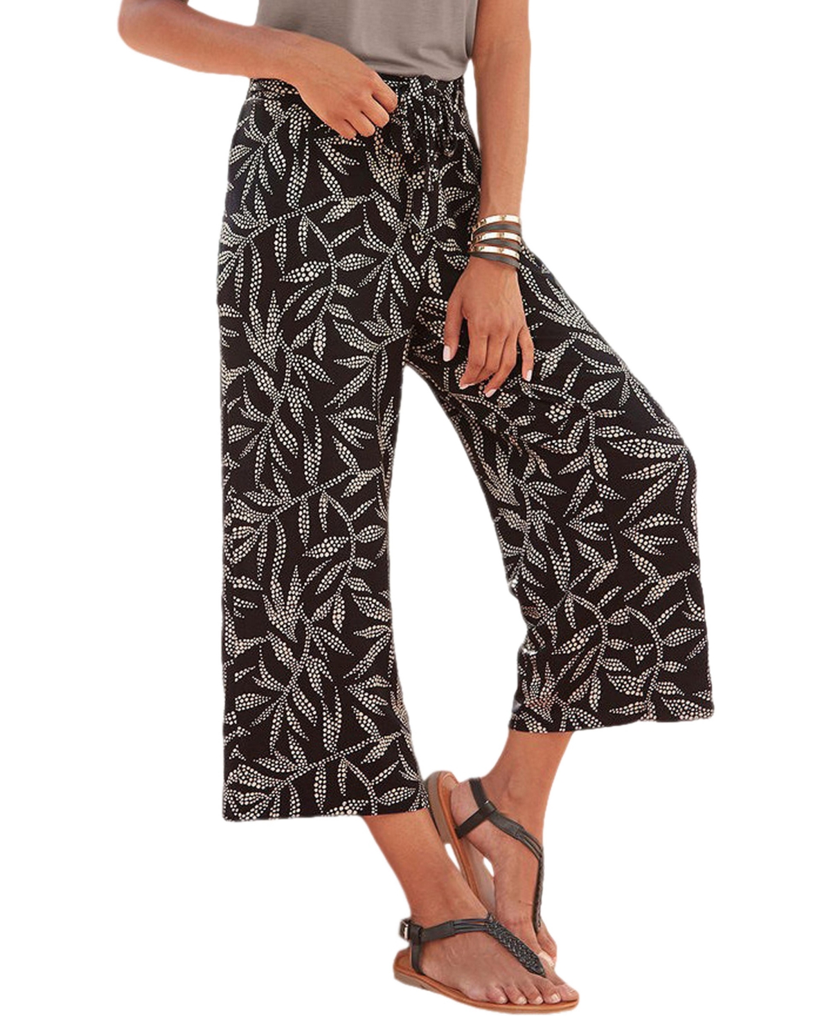 Click here for Lascana Womens Printed Culottes - Black  sand prices