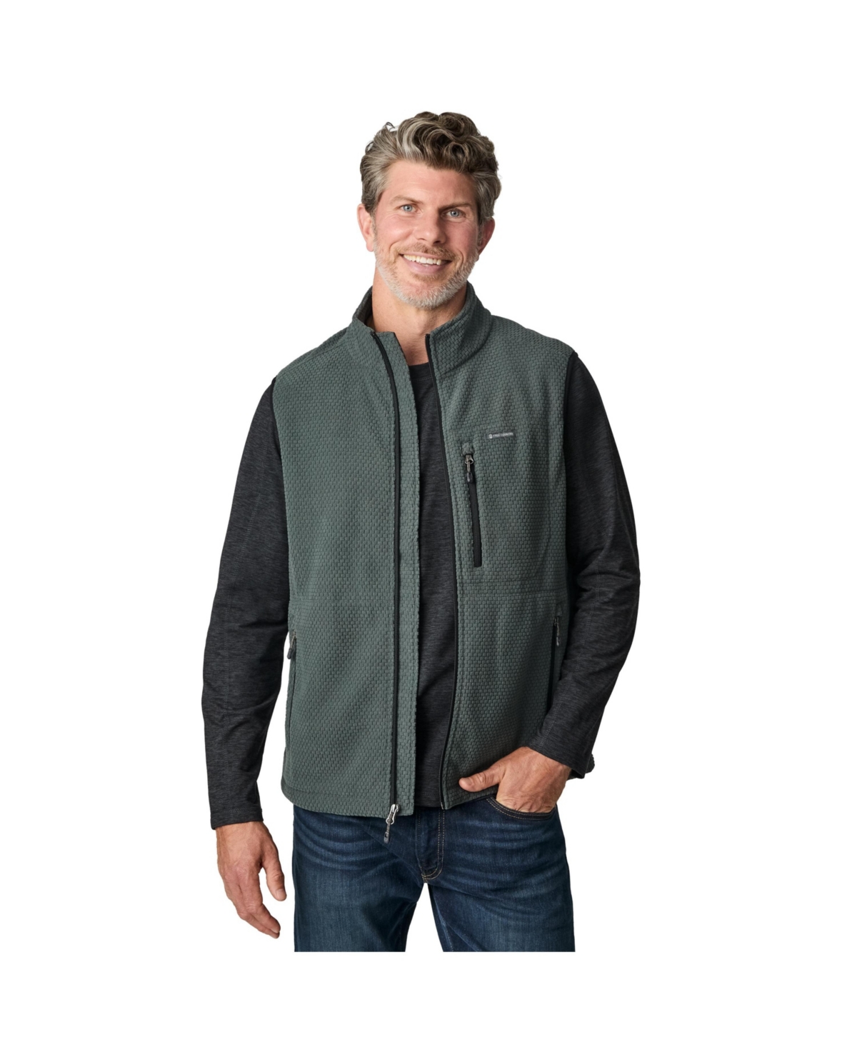 Click here for Free Country Mens Brick Fleece Adventure Vest - Ev... prices