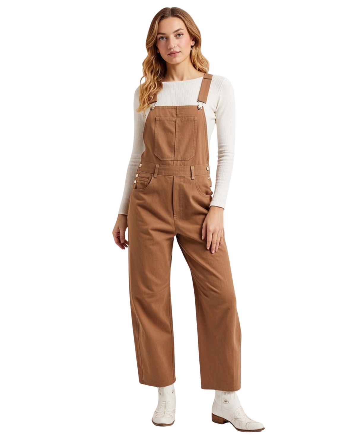 Click here for Modenaire Womens Wide Leg Adjustable Overalls - Br... prices