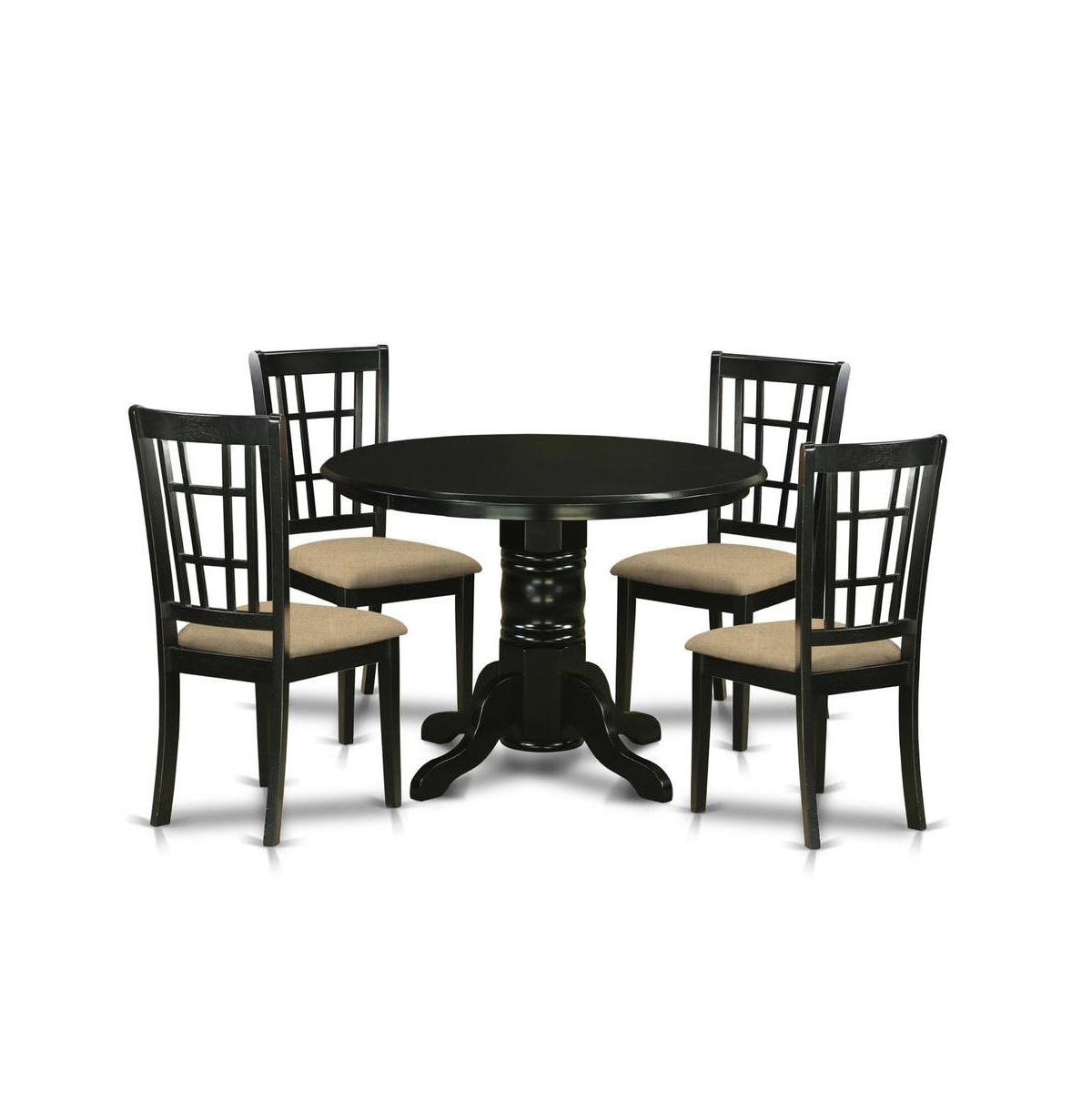 Click here for East West Furniture SHNI5-blk-c 5 Pc Dining room s... prices