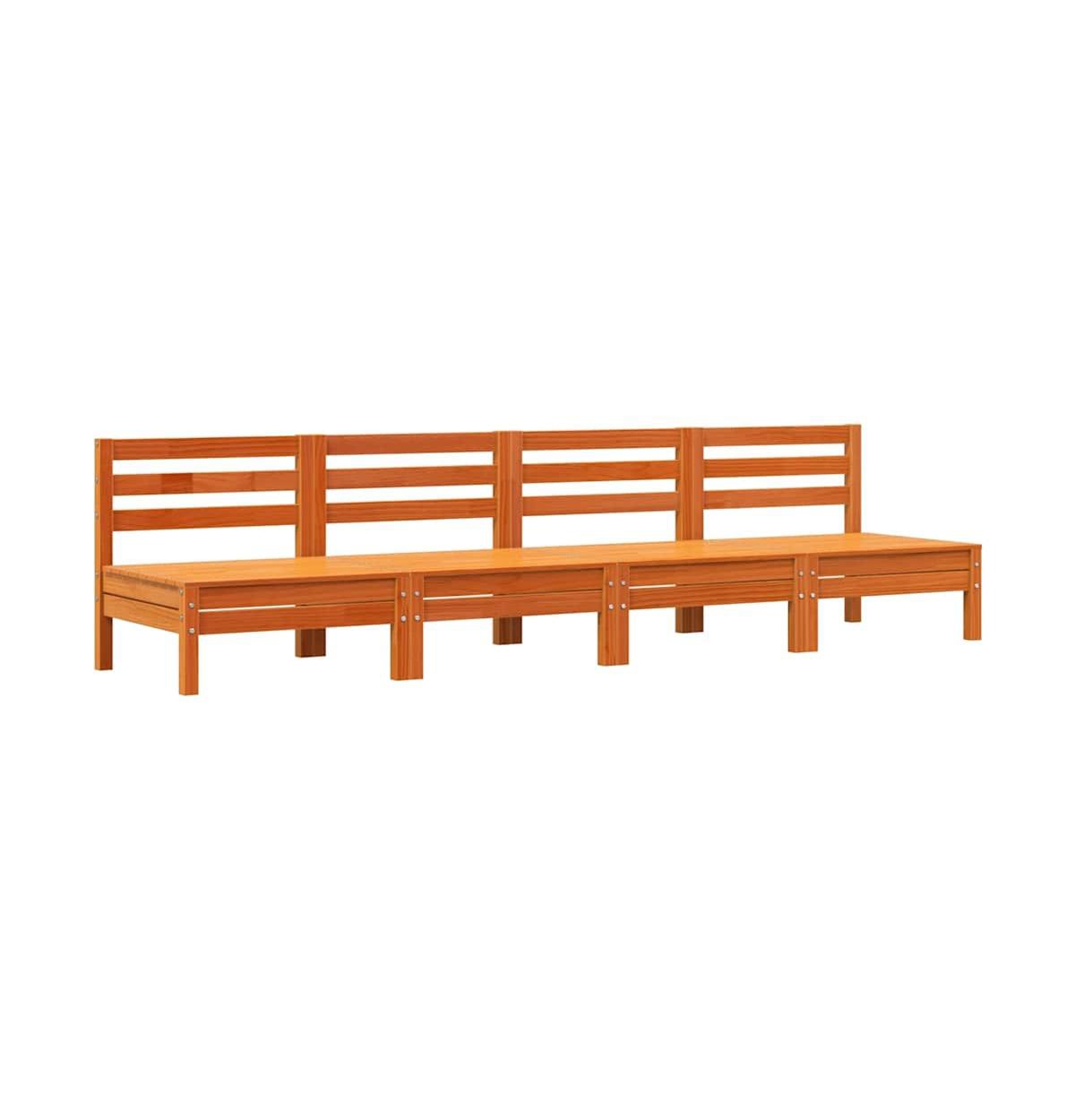 Click here for Patio Sofas Armless 4 pcs Wax Brown Solid Wood Pin... prices