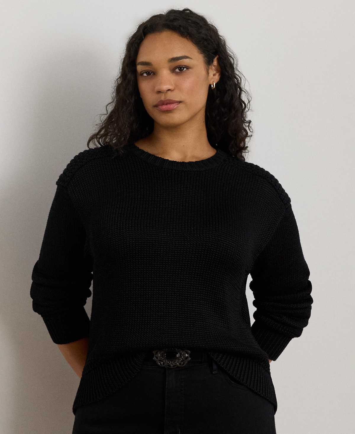 Click here for Lauren Ralph Lauren Plus Size Cotton-Blend Crew Ne... prices