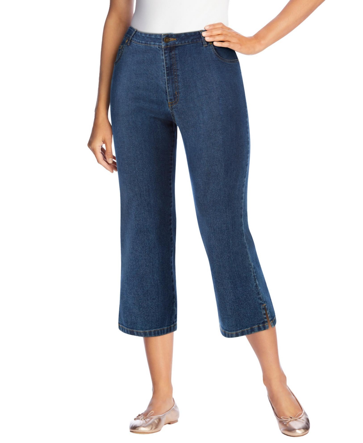 Click here for Woman Within Womens Within Stretch Denim Five-Pock... prices