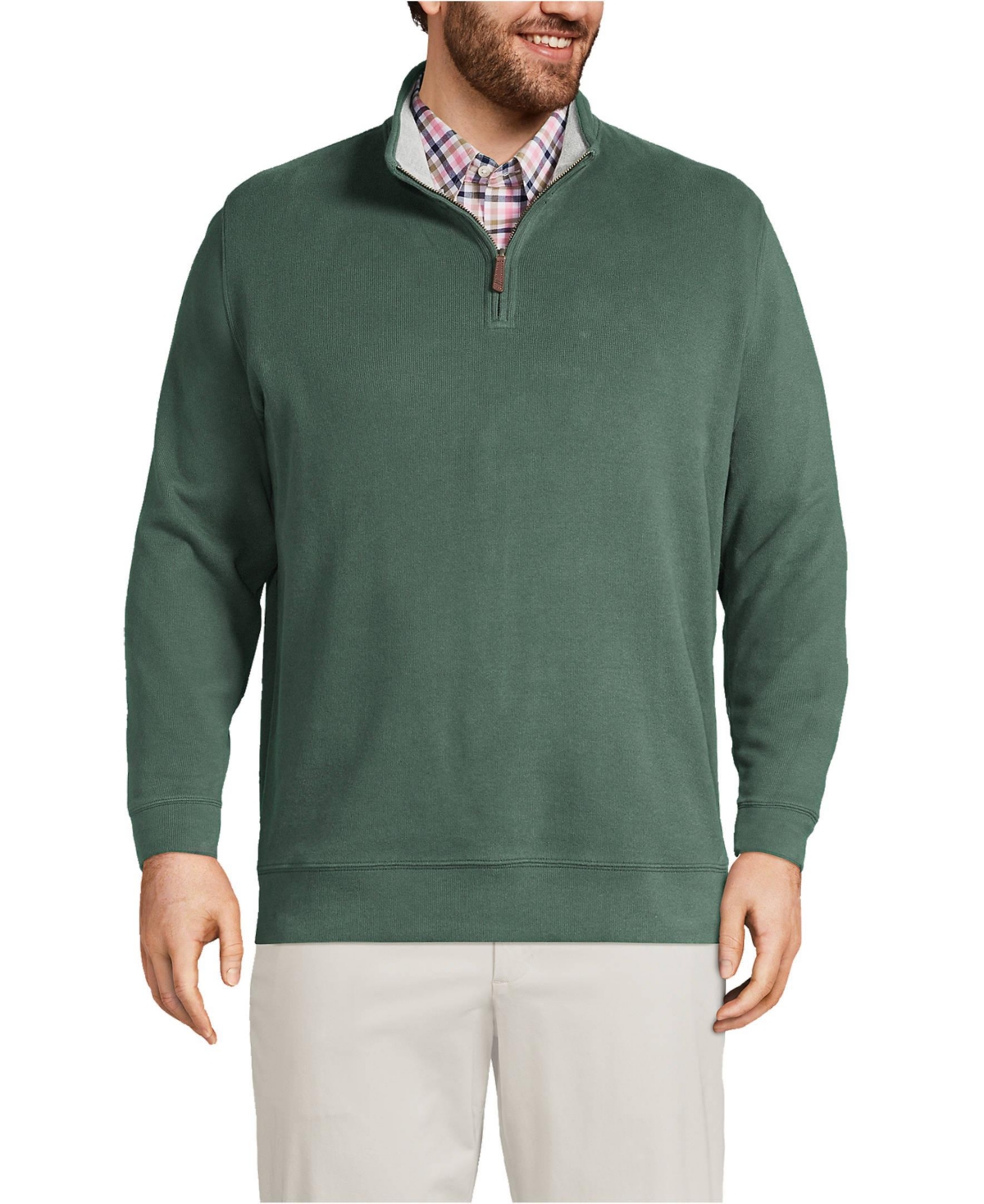 Click here for Lands End Mens Big and Tall Bedford Rib Quarter Zi... prices
