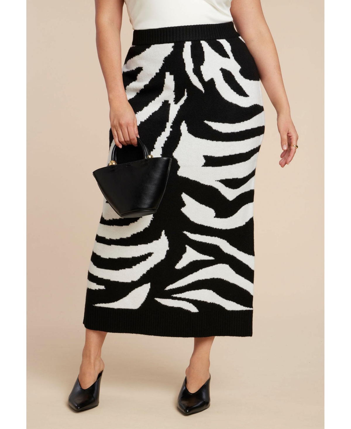 Click here for Eloquii Womens Intarsia Maxi Skirt - Zebra love prices