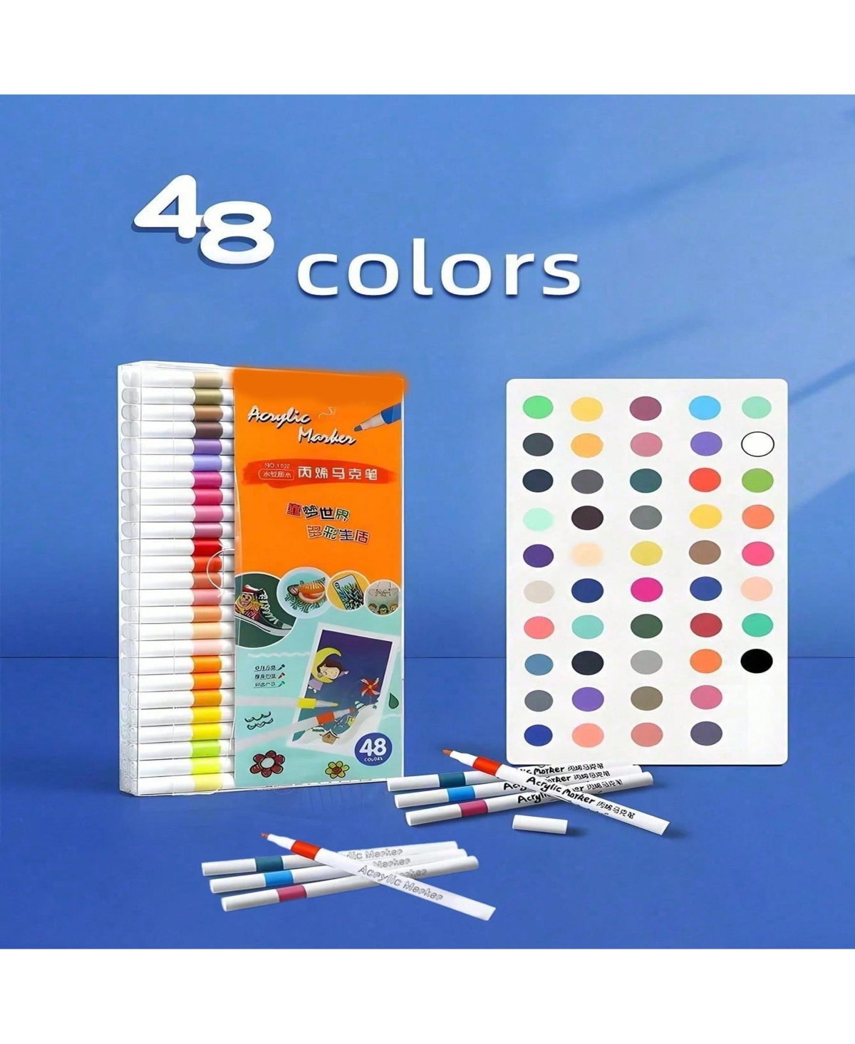 Click here for Htutwoo 48 Colors Acrylic Paint Markers  Strong Co... prices