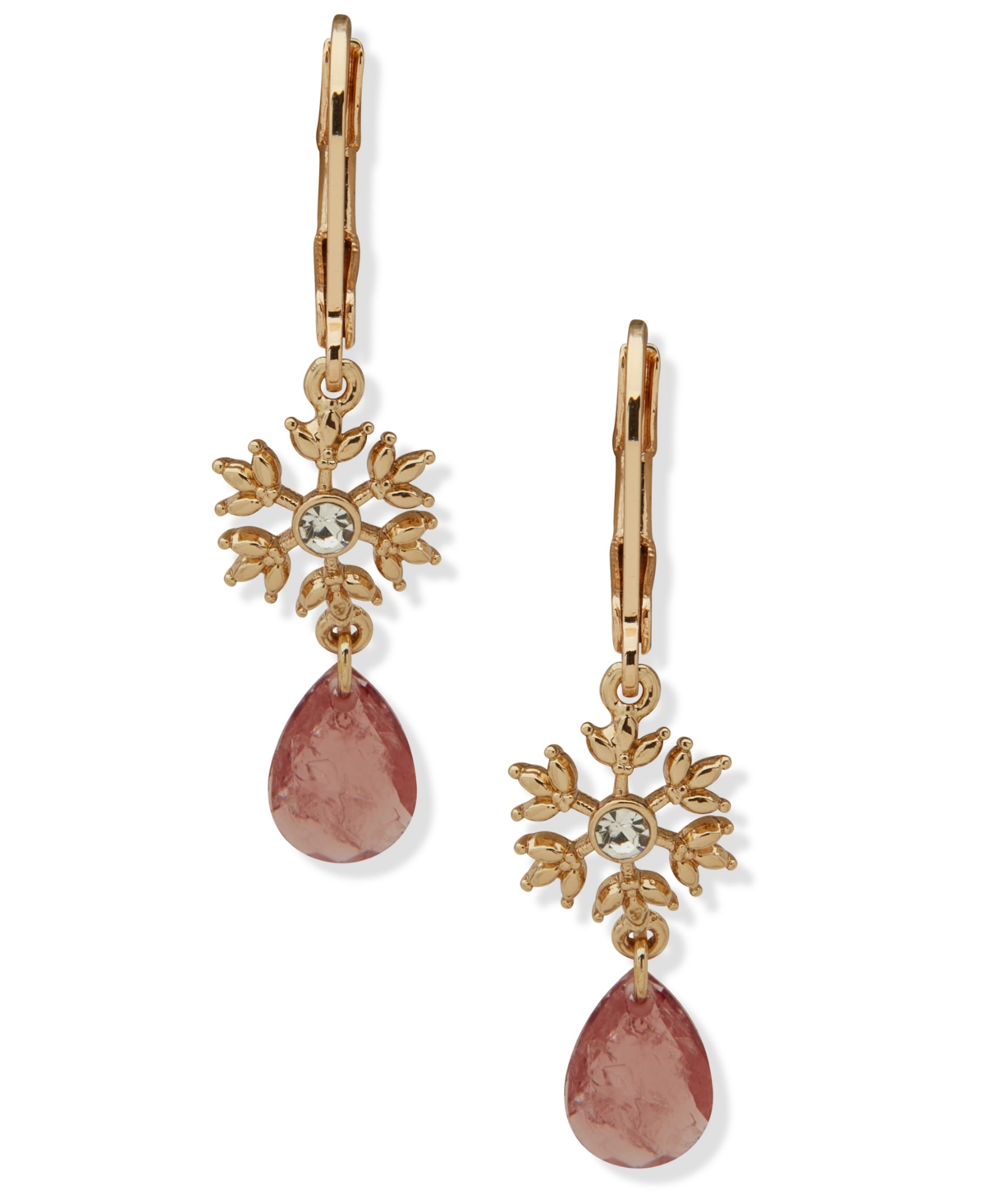 Click here for lonna & lilly Glass Stone Gold-Tone Double Drop Ea... prices