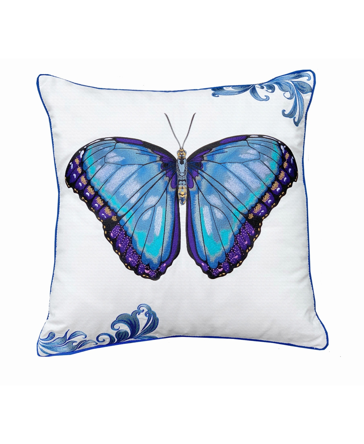 Click here for Bold Blue Butterfly Indoor/Outdoor Throw Pillow De... prices